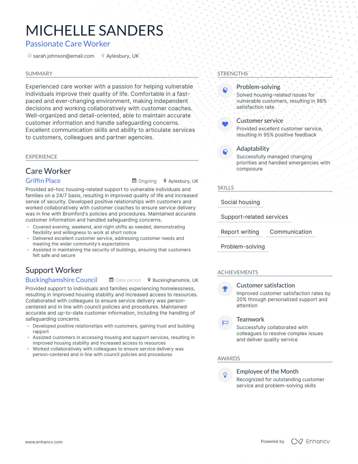 5 Care Worker Resume Examples & Guide for 2024