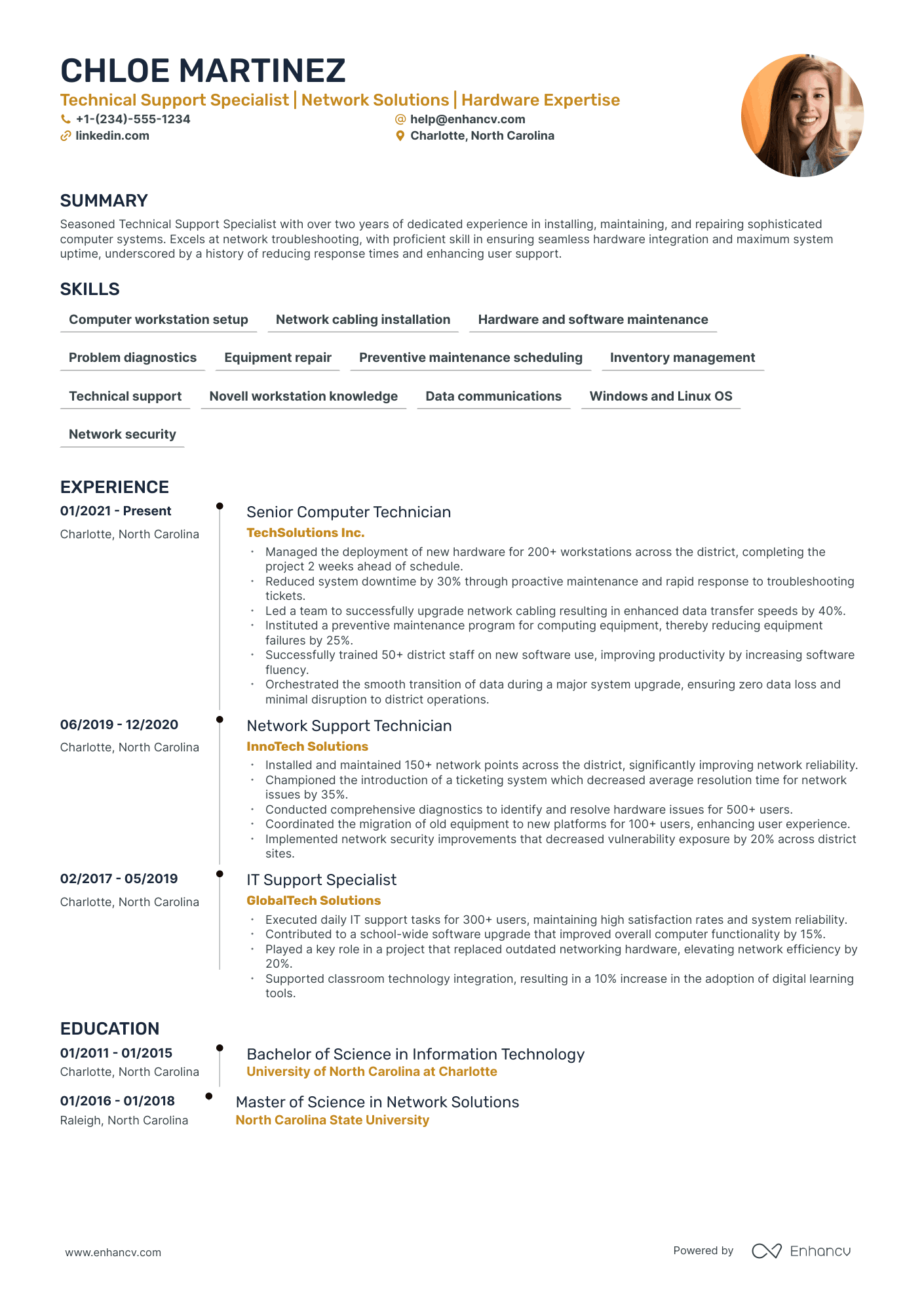 5 Computer Technician Resume Examples & Guide for 2024