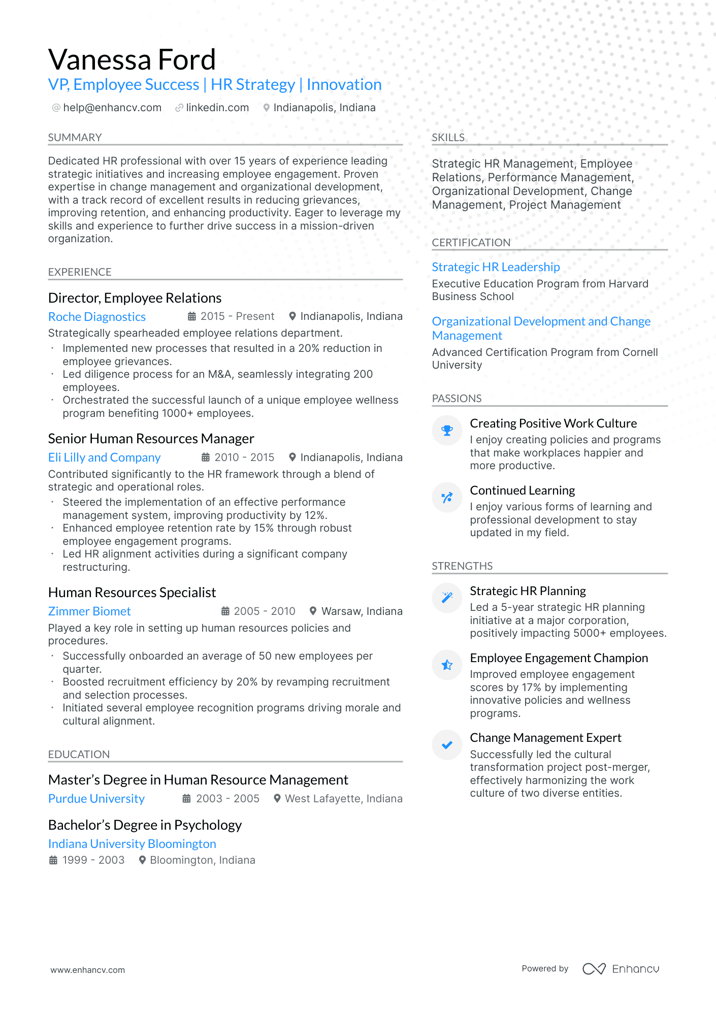 10 VP HR Resume Examples & Guide for 2025