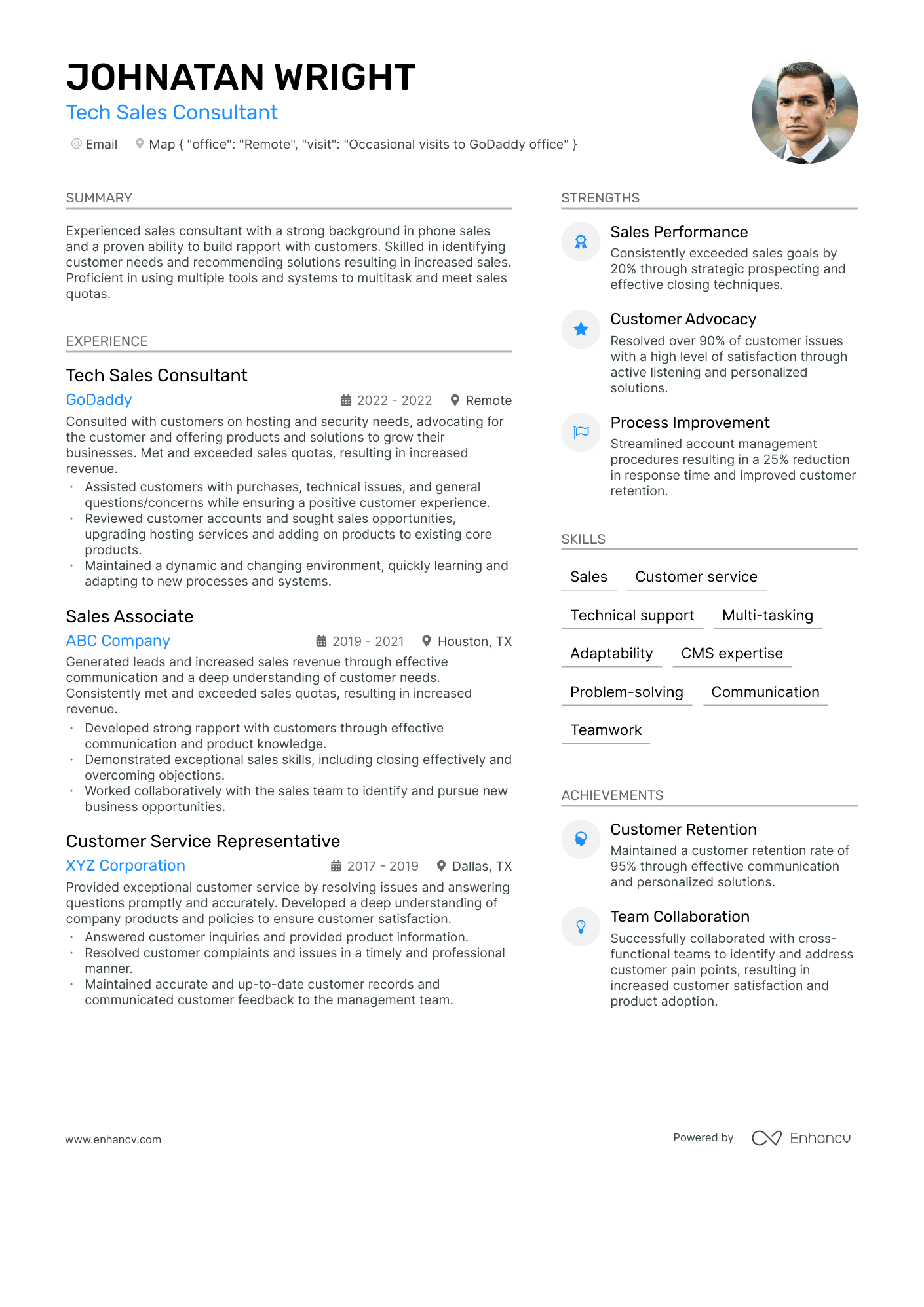 5 Tech Sales Resume Examples & Guide for 2024