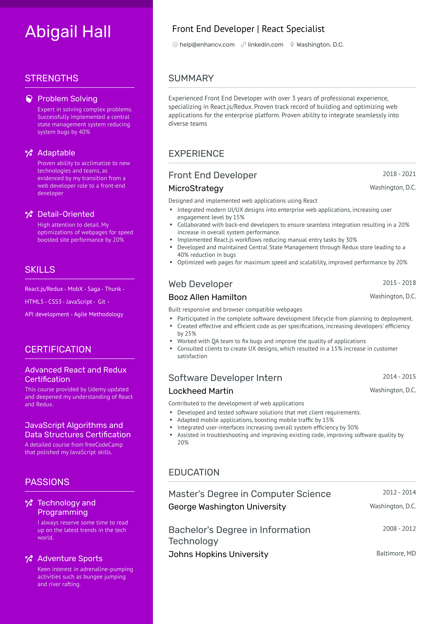 8 React Developer Resume Examples & Guide for 2024