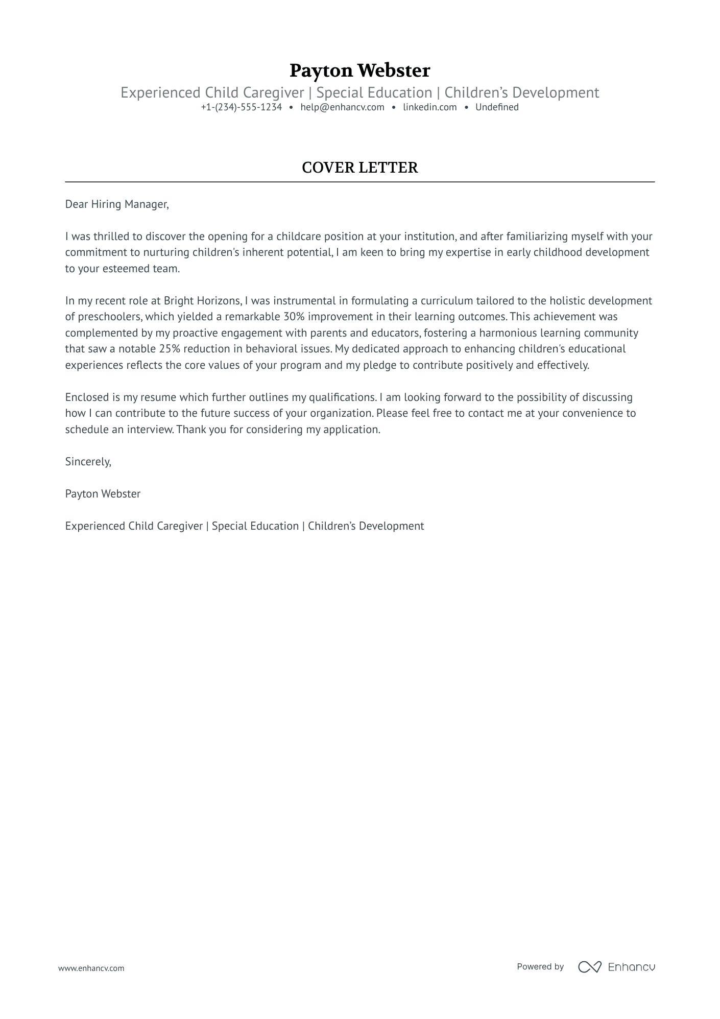 11 Professional Caregiver Cover Letter Examples and Template for 2026 ...