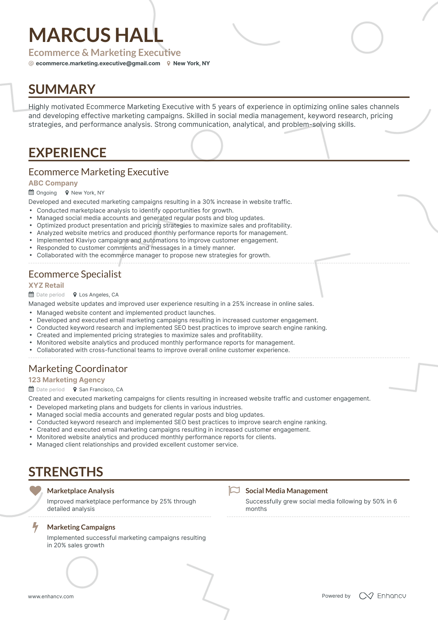 5 Ecommerce Marketing Resume Examples & Guide for 2024