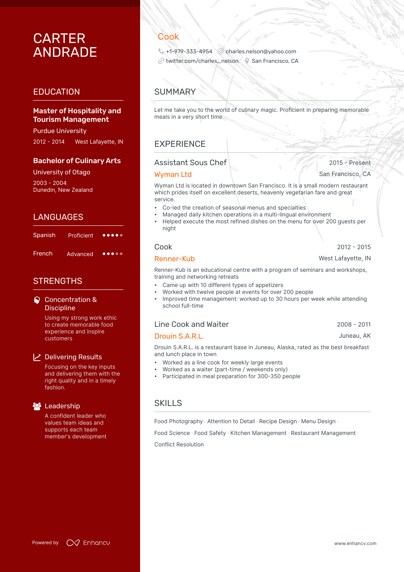 8 Chef Resume Examples & Guide for 2024
