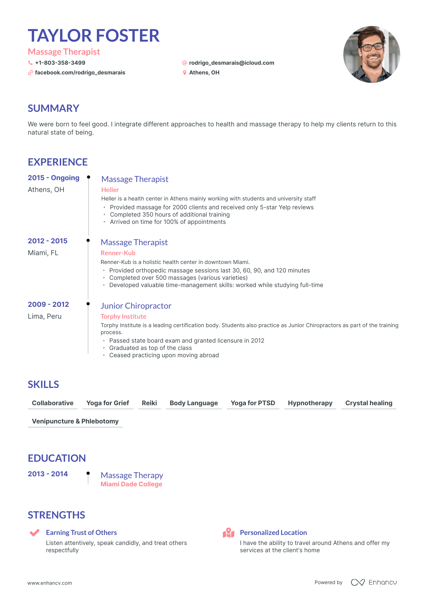 5 Massage Therapist Resume Examples & Guide for 2024