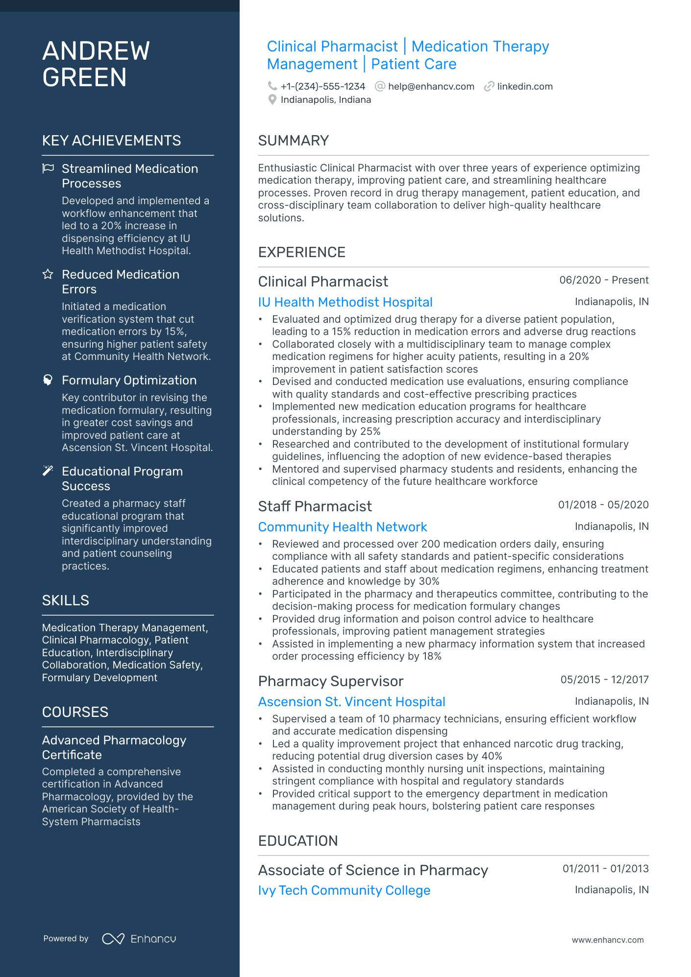 10 Hospital Pharmacist Resume Examples & Guide for 2026