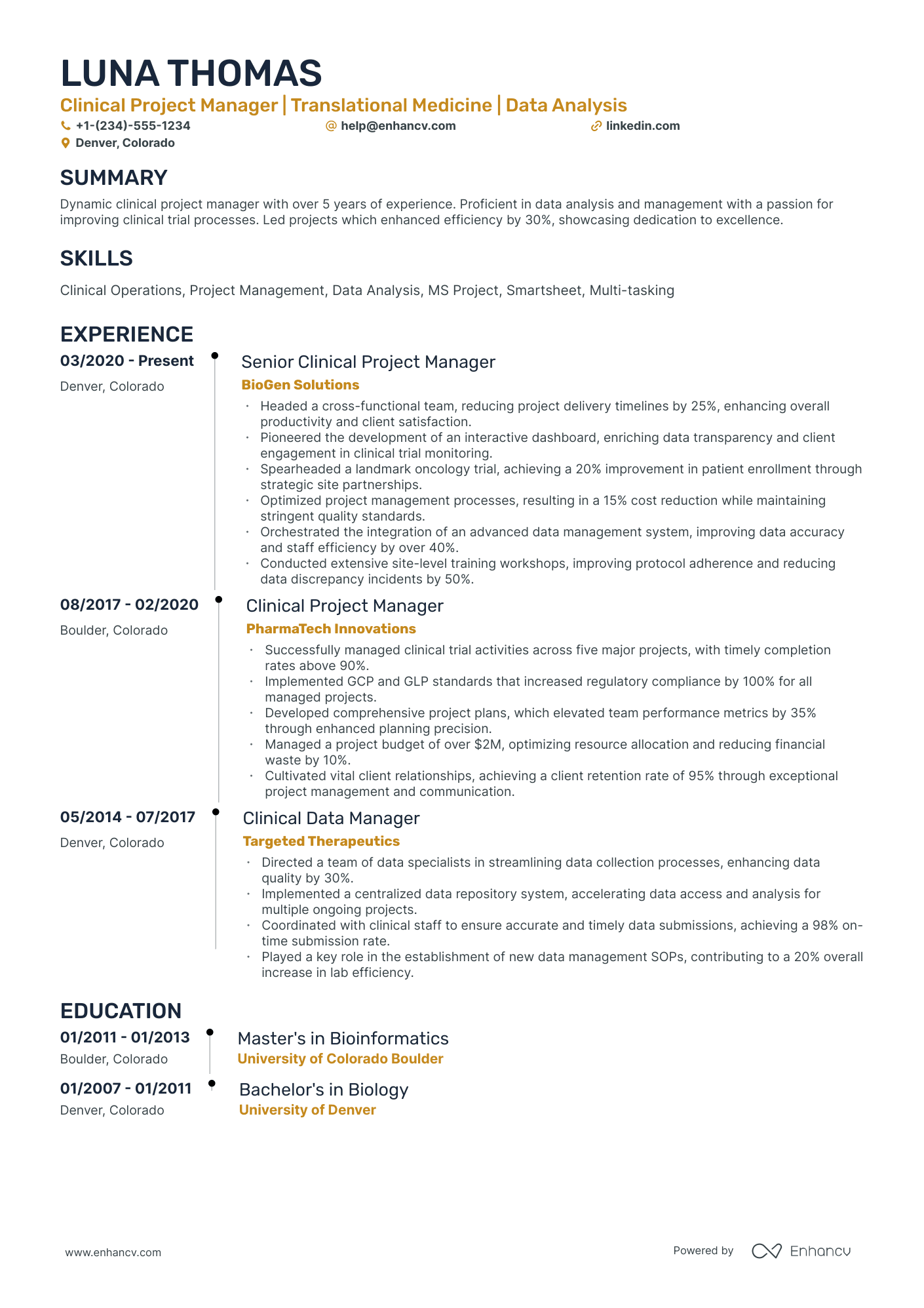 10 Clinical Project Manager Resume Examples & Guide for 2026