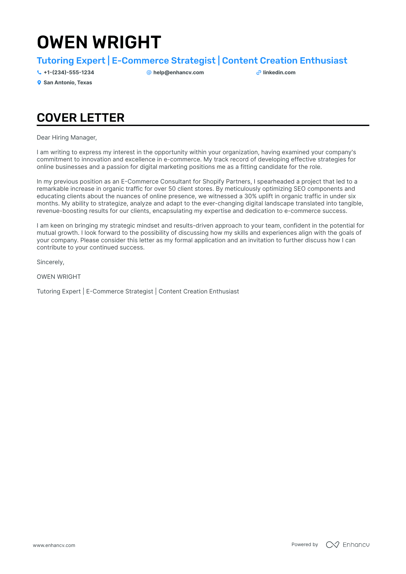 6 Professional Tutor Cover Letter Examples and Template for 2024 | Enhancv