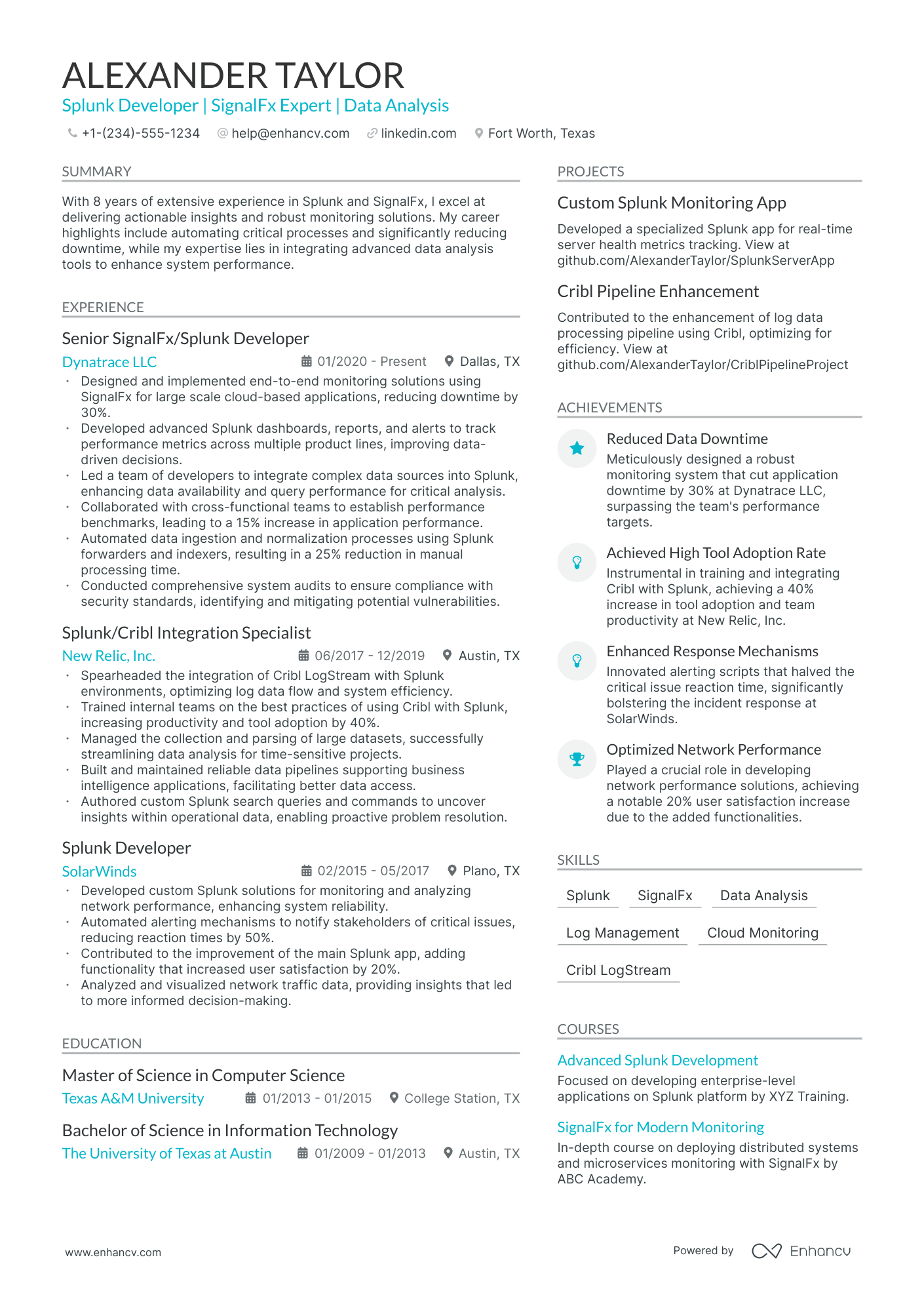 5 Splunk Developer Resume Examples & Guide for 2024