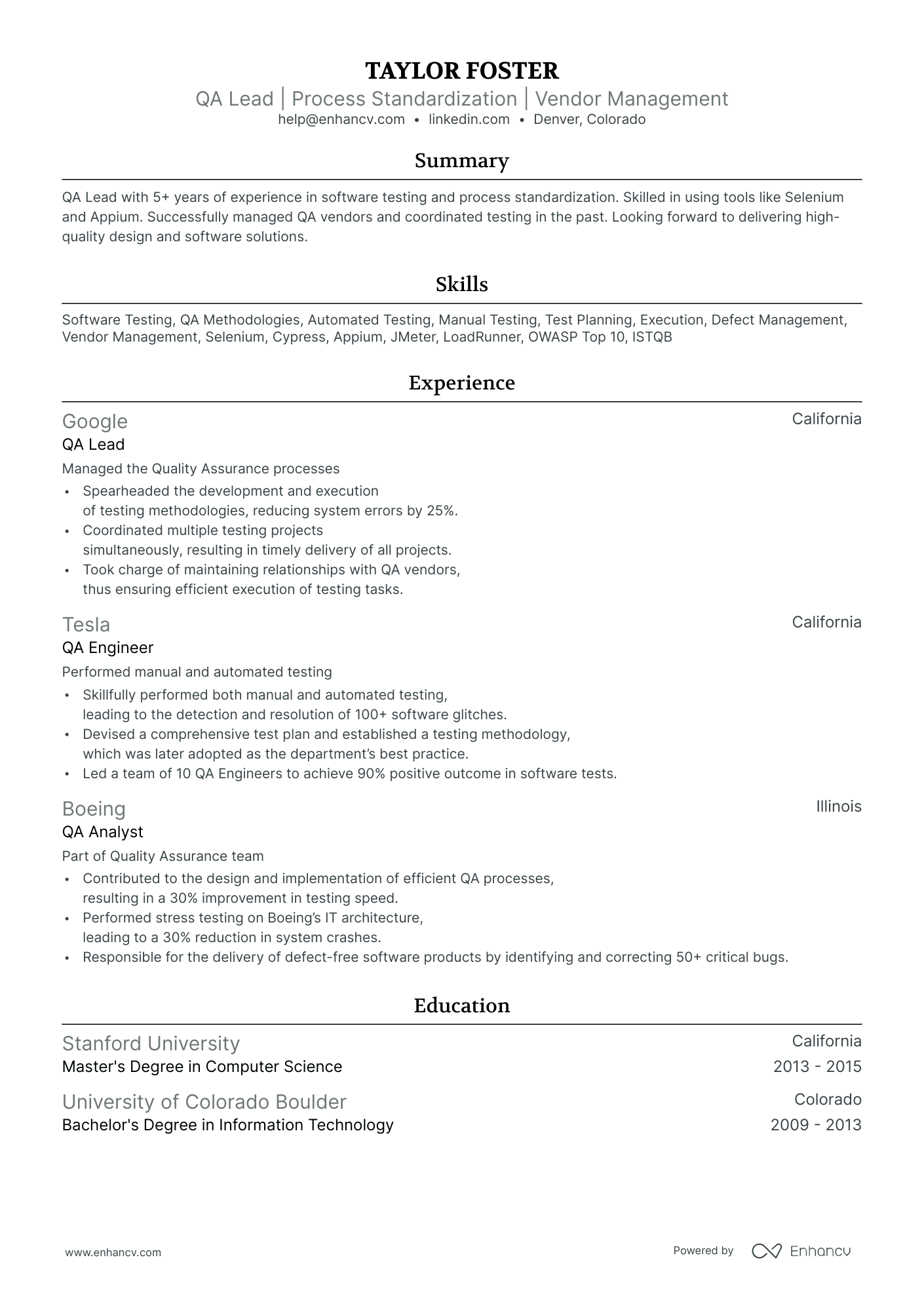 10 QA Lead Resume Examples & Guide for 2026