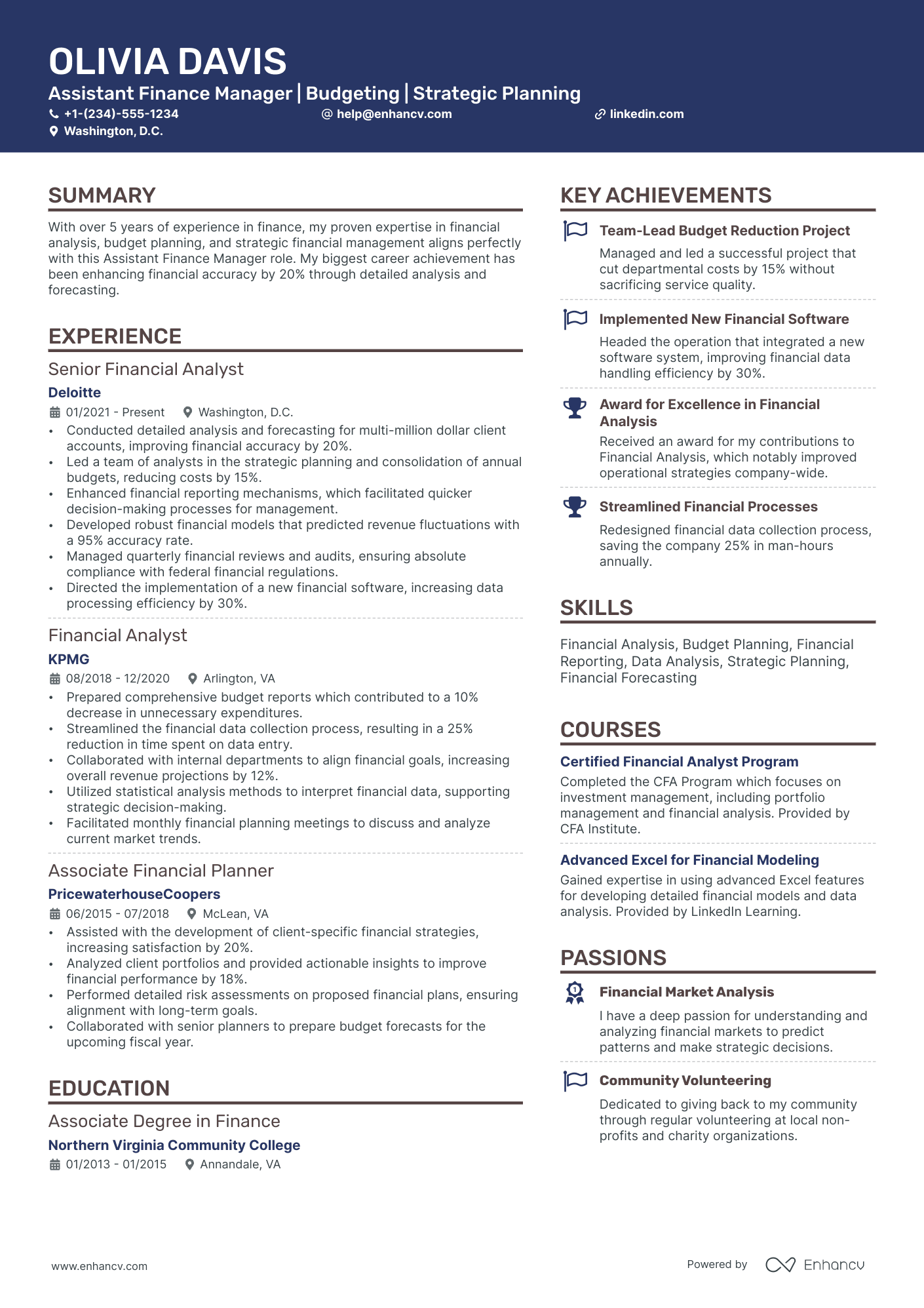 10 Assistant Finance Manager Resume Examples & Guide for 2026