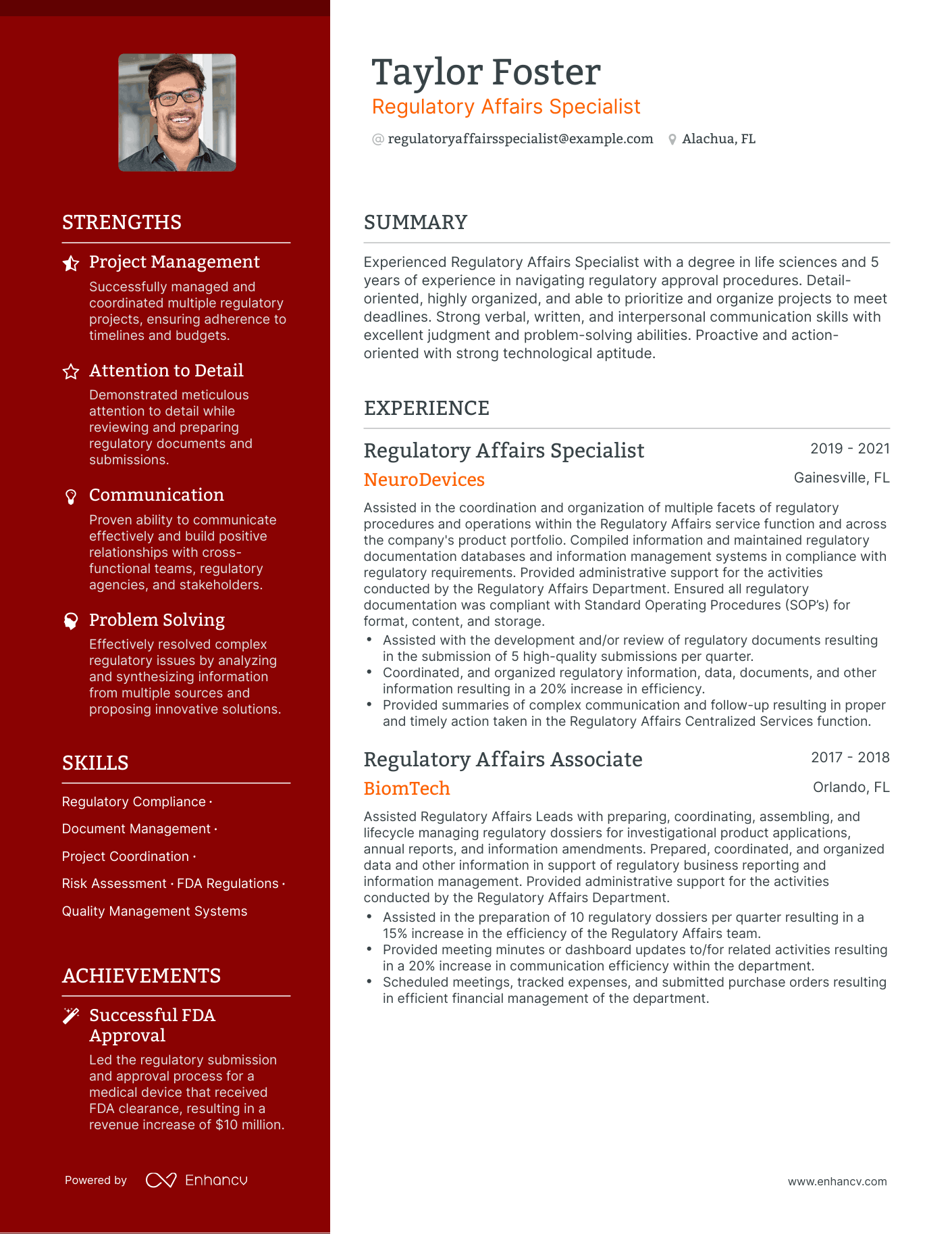 5 Regulatory Affairs Resume Examples & Guide for 2023