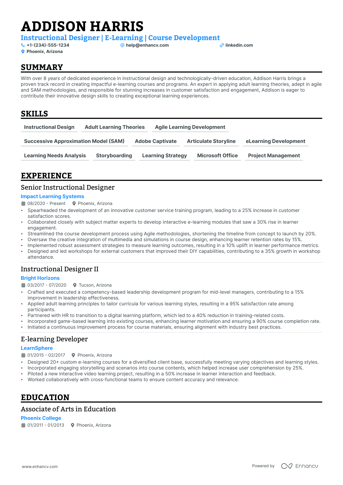 2 Instructional Designer Resume Examples & Guide for 2024