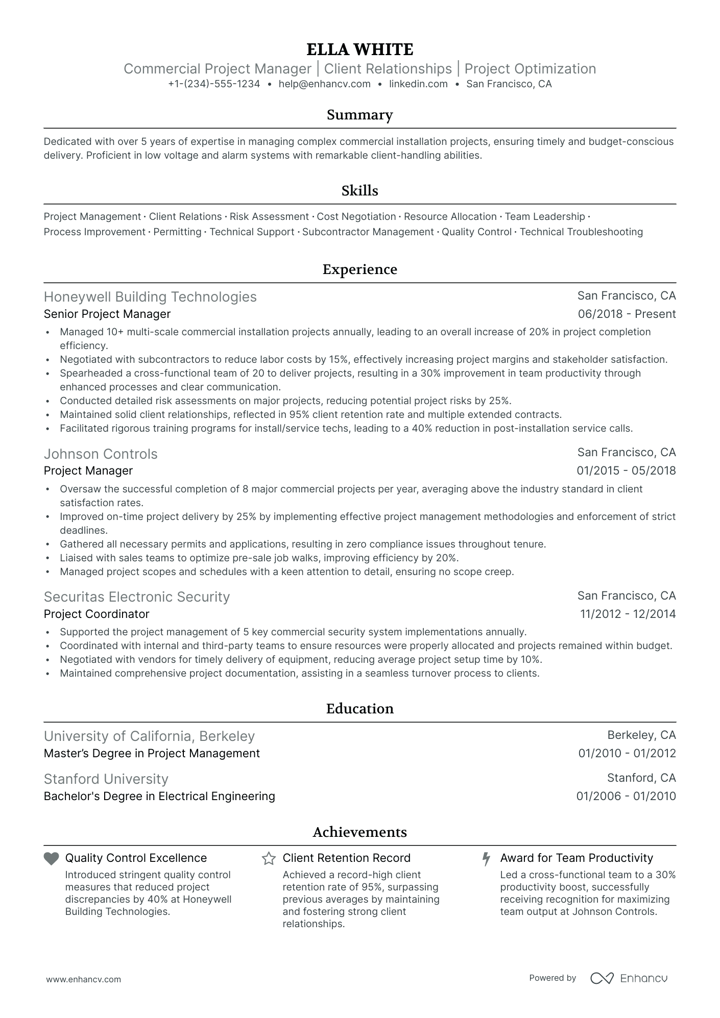 5 Commercial Project Manager Resume Examples & Guide for 2024