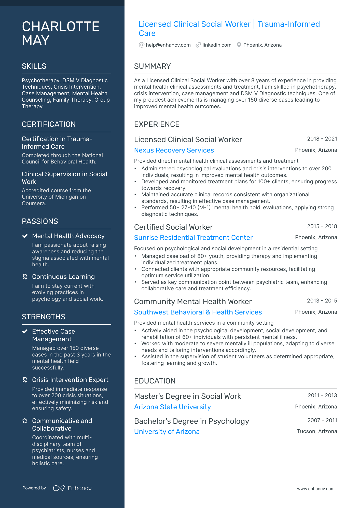 10 Clinical Social Worker Resume Examples & Guide for 2025