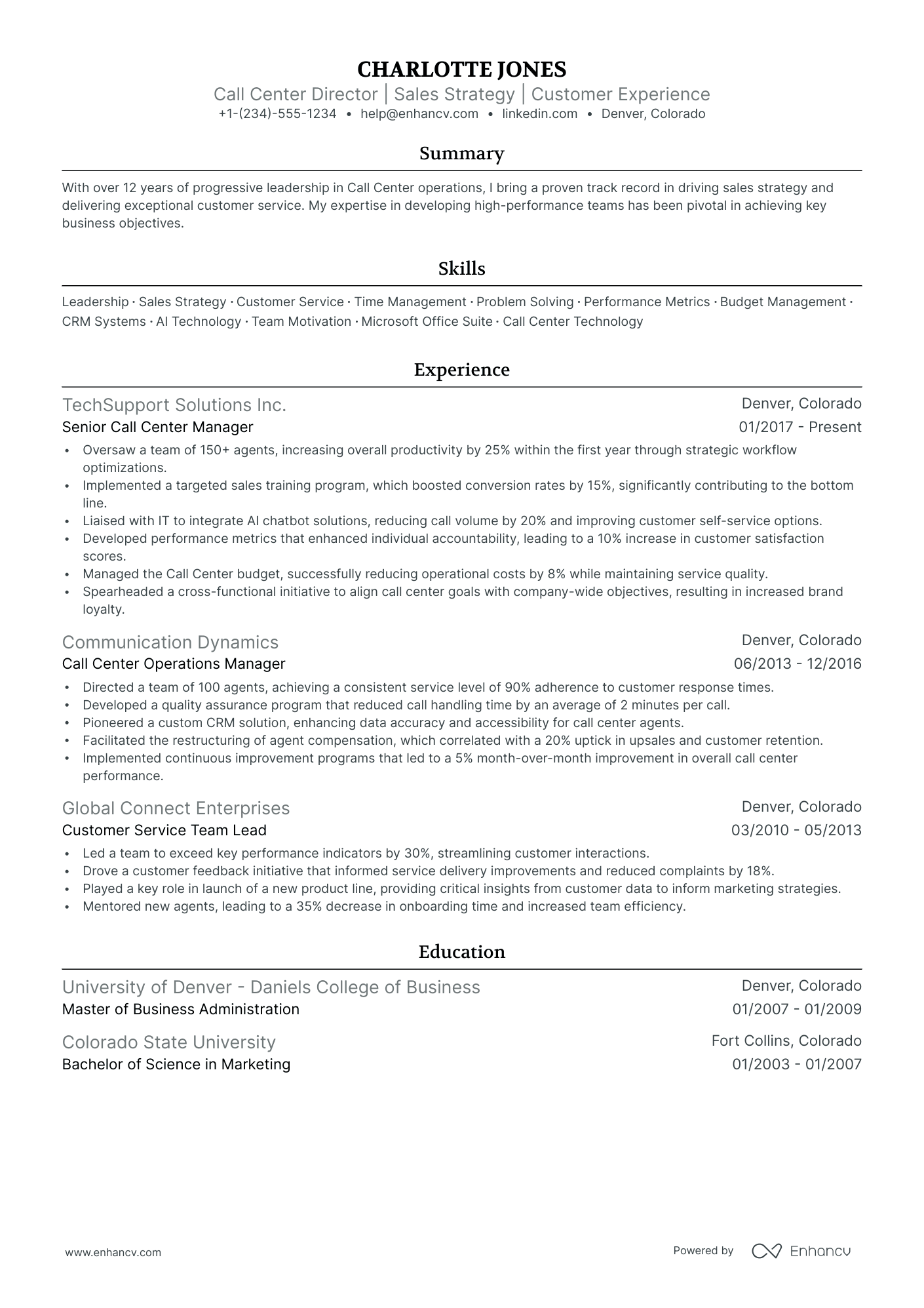 5 Call Center Director Resume Examples & Guide for 2024