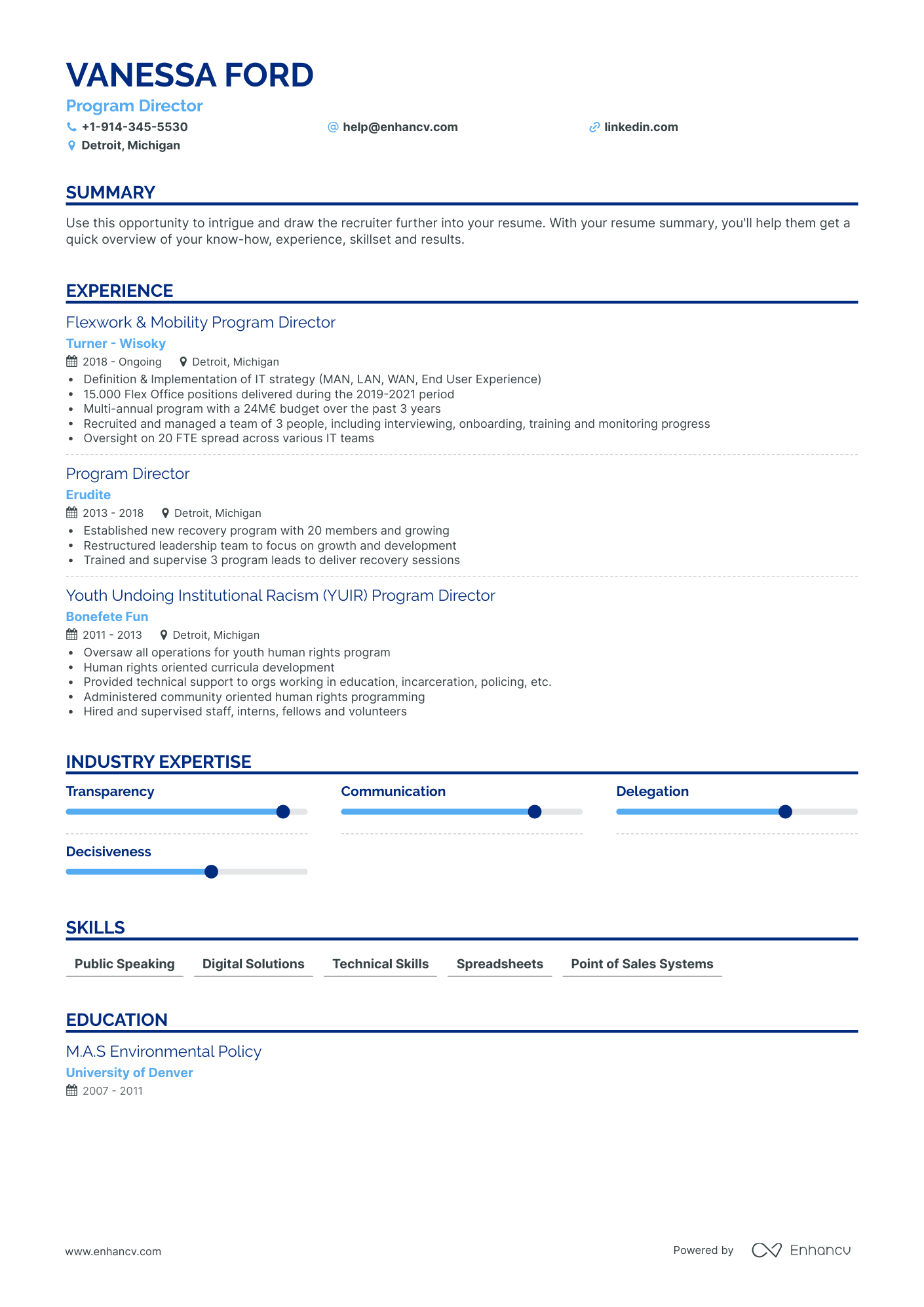 Program Director Resume Examples & Guide for 2023 (Layout, Skills ...