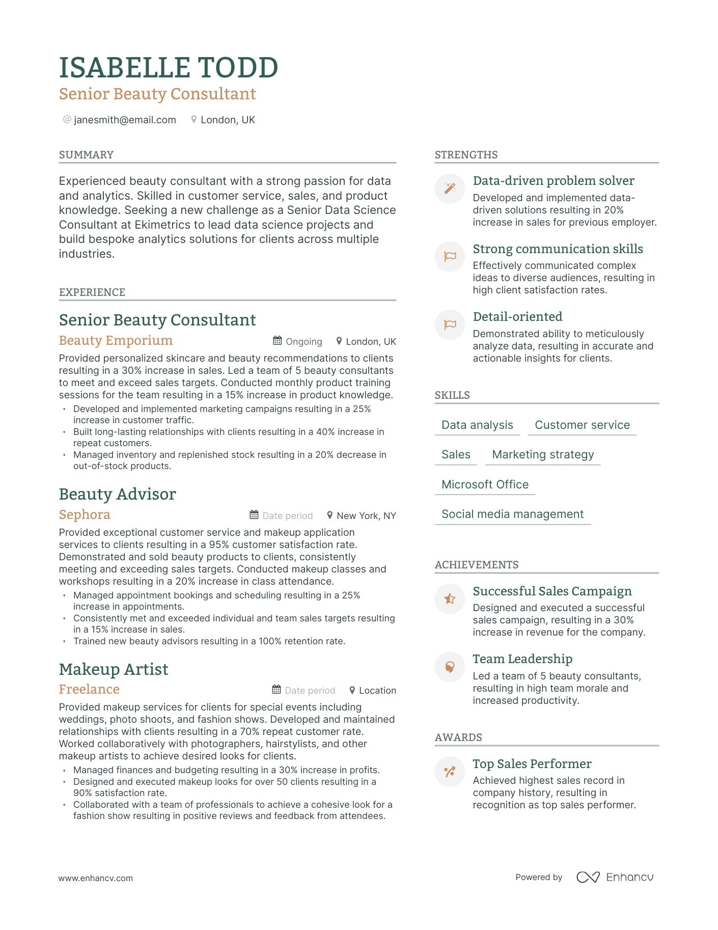5 Beauty Consultant Resume Examples & Guide for 2023