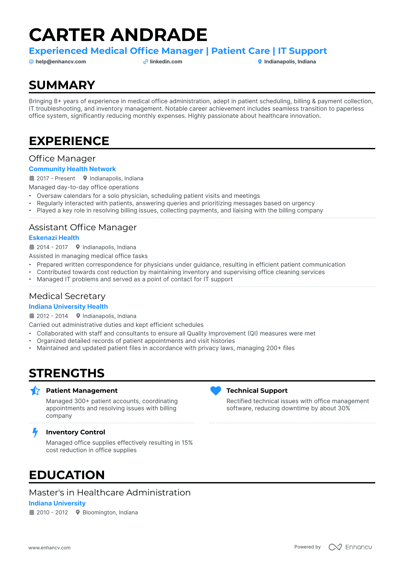5 Medical Office Manager Resume Examples & Guide for 2024