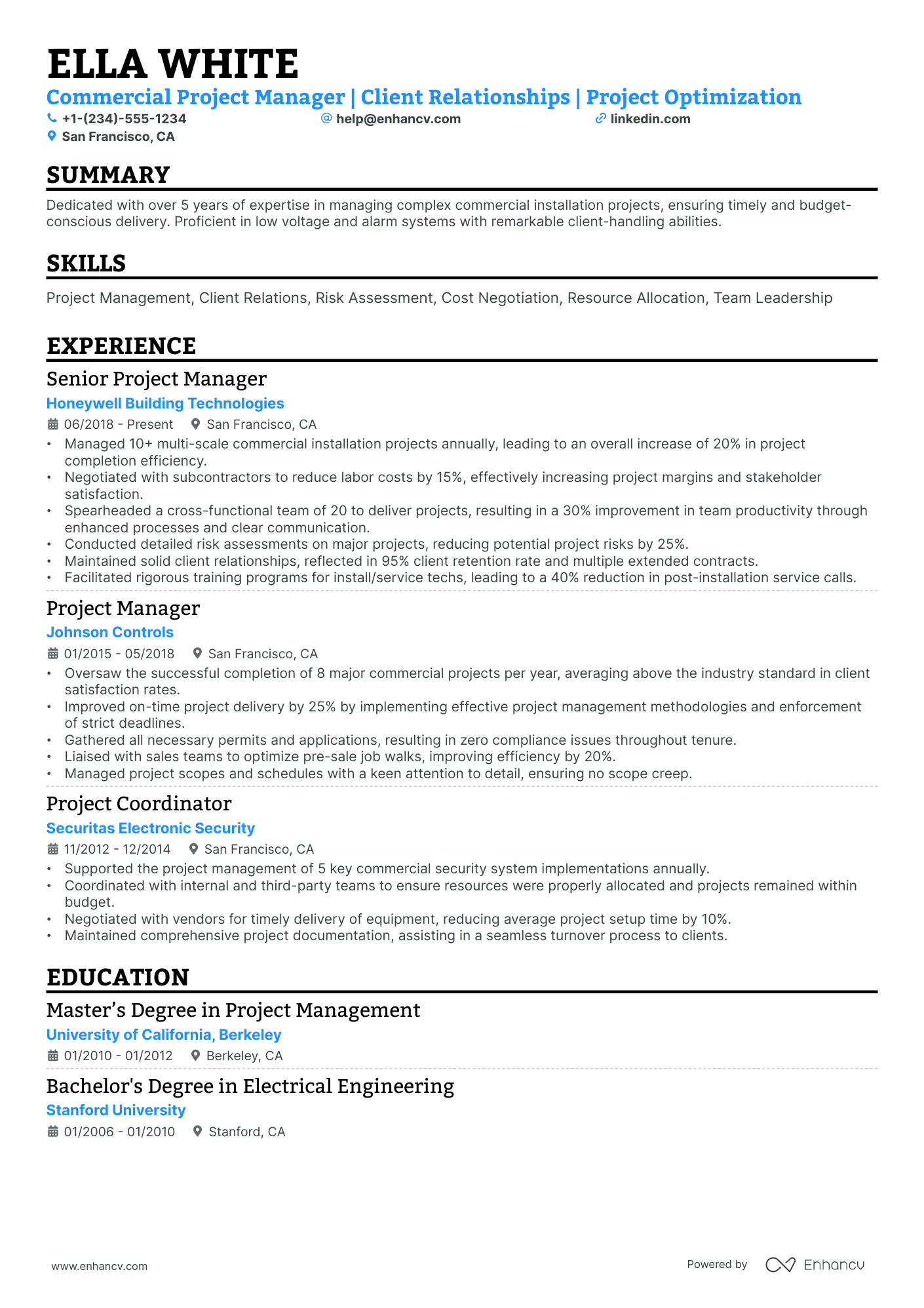 10 Commercial Project Manager Resume Examples & Guide for 2026