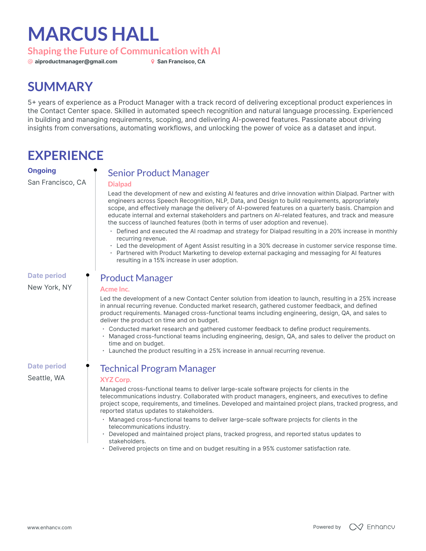 5 AI Product Manager Resume Examples & Guide for 2024