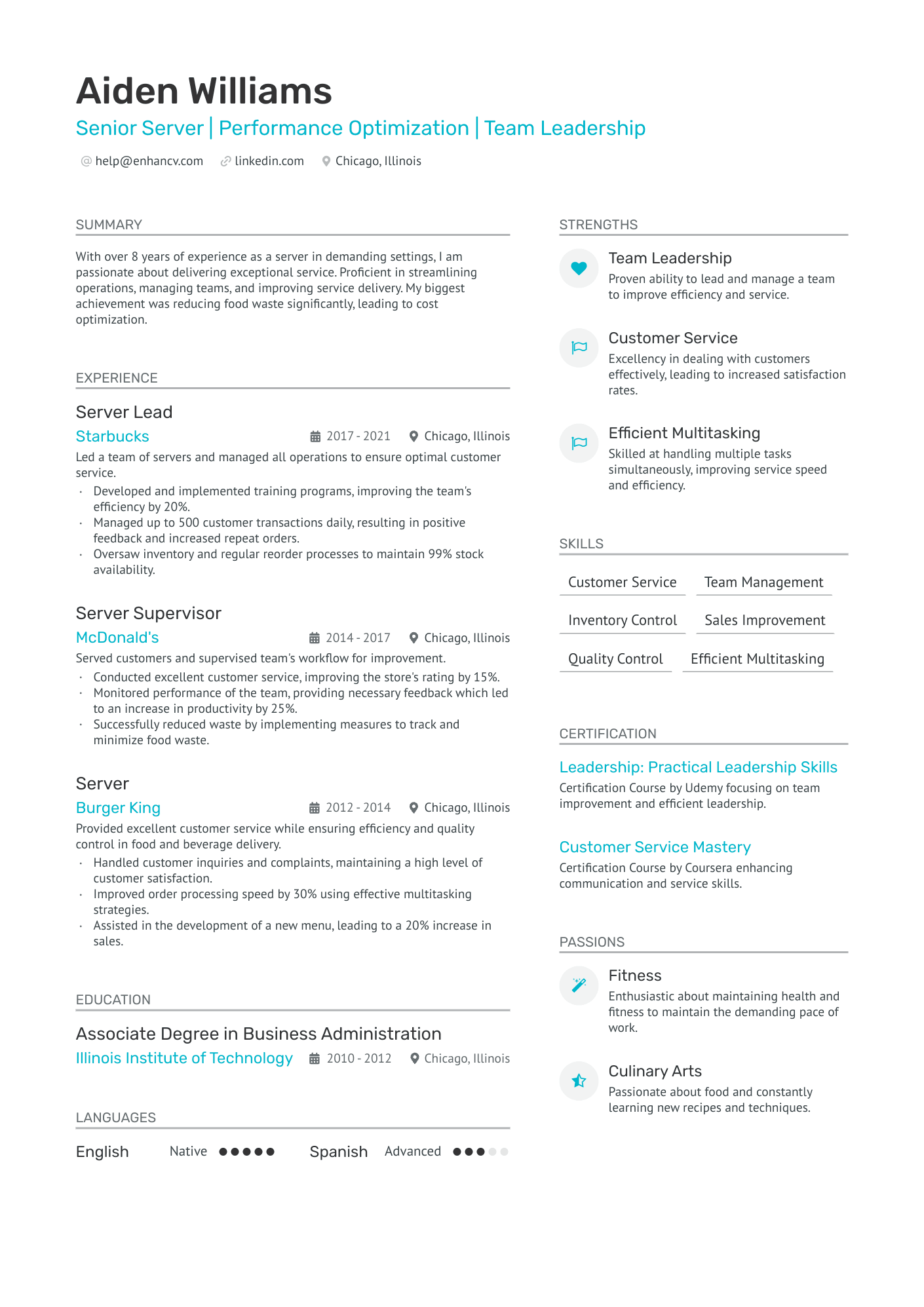 16 Server Resume Examples, Templates & Guide for 2026