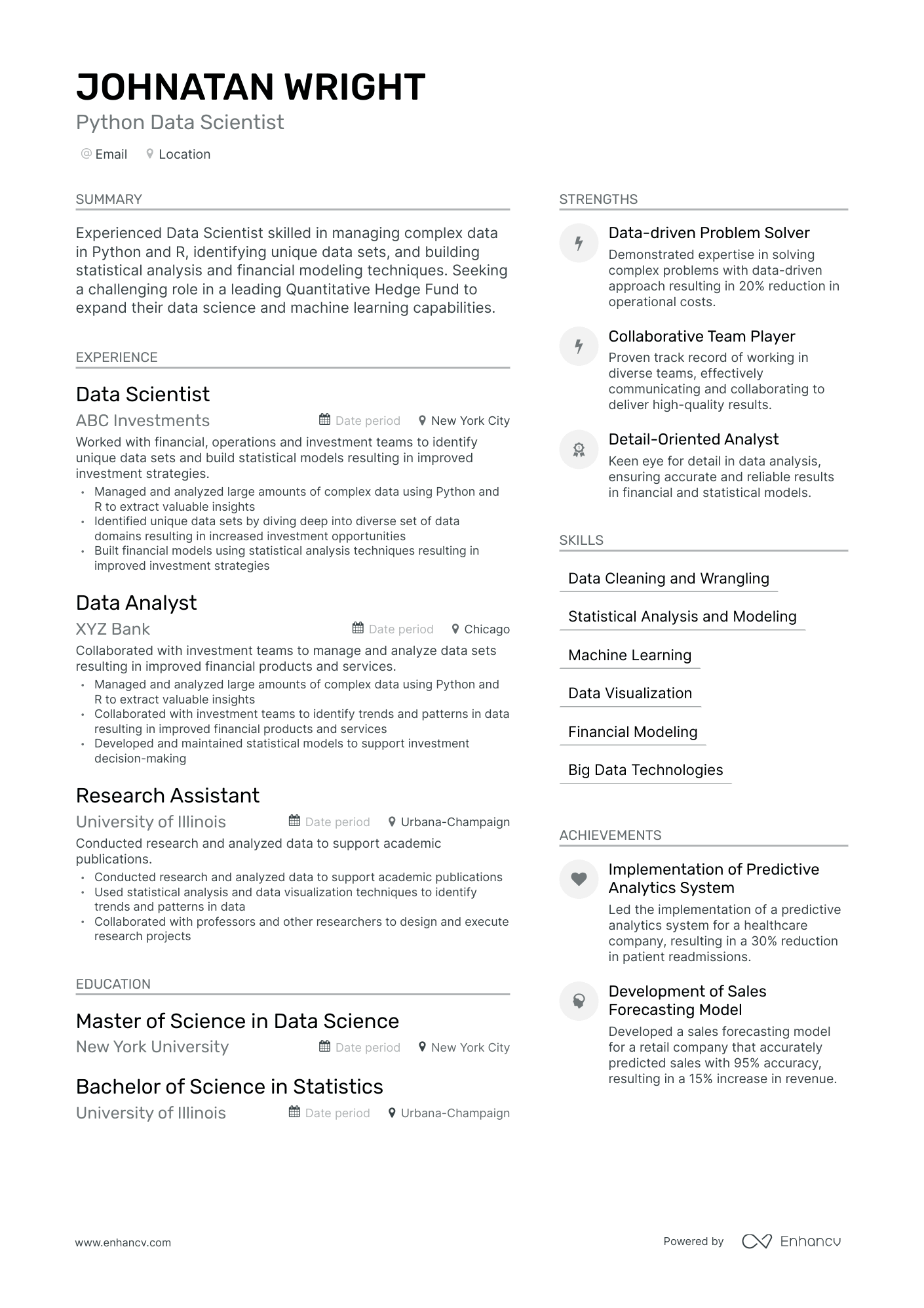 14 Data Scientist Resume Examples & Guide for 2024