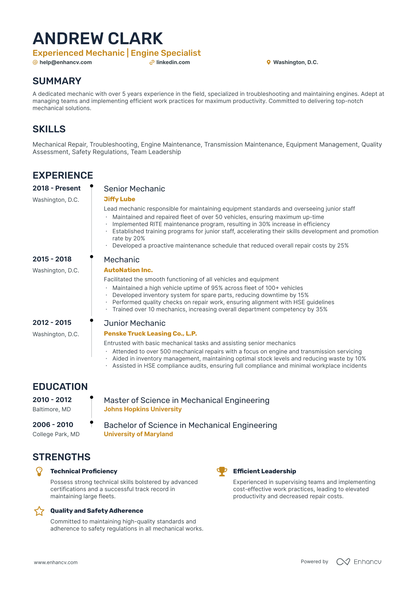 10 Maintenance Mechanic Resume Examples & Guide for 2026