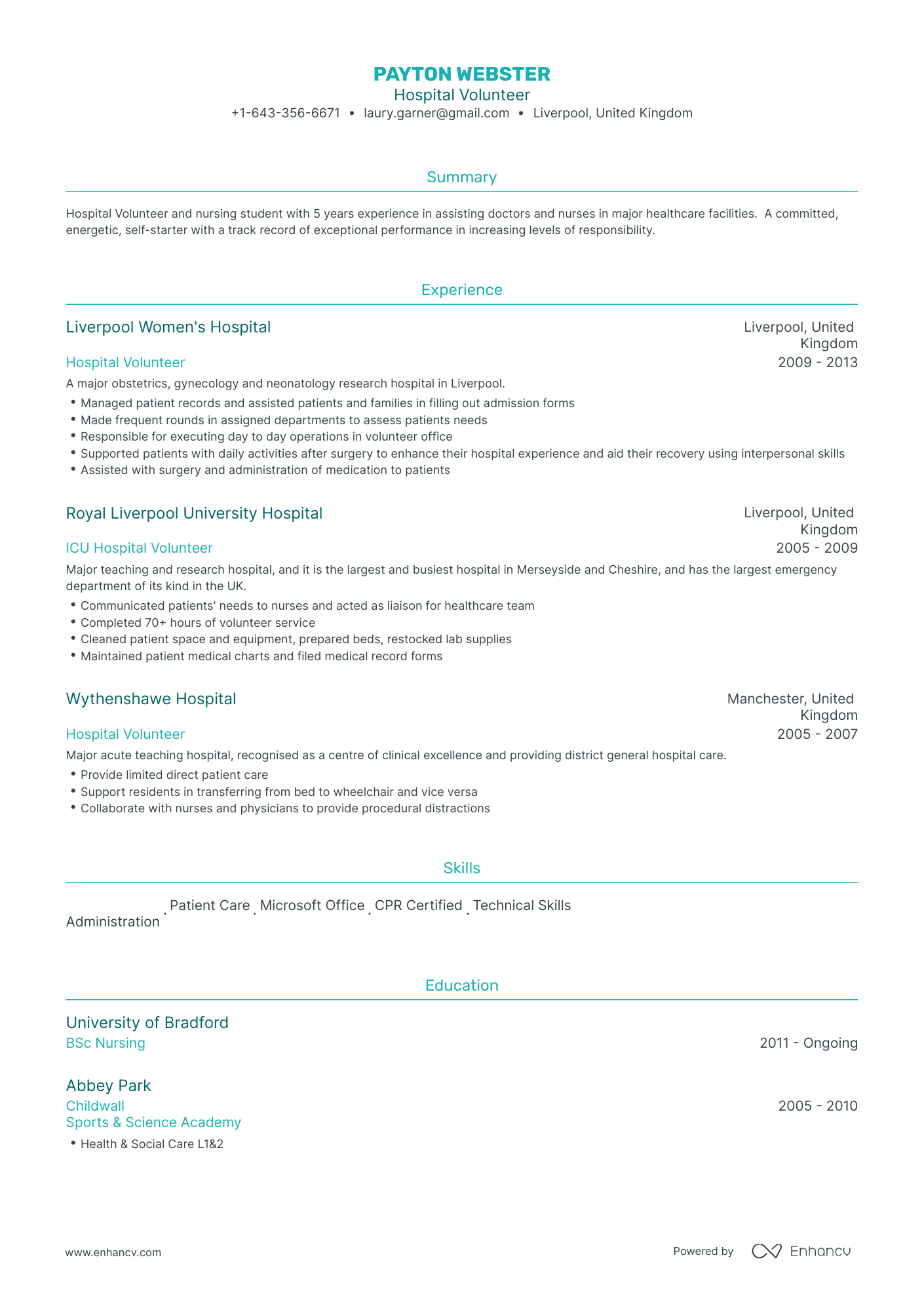 Hospital Volunteer Resume Examples & Guide for 2023 (Layout, Skills ...