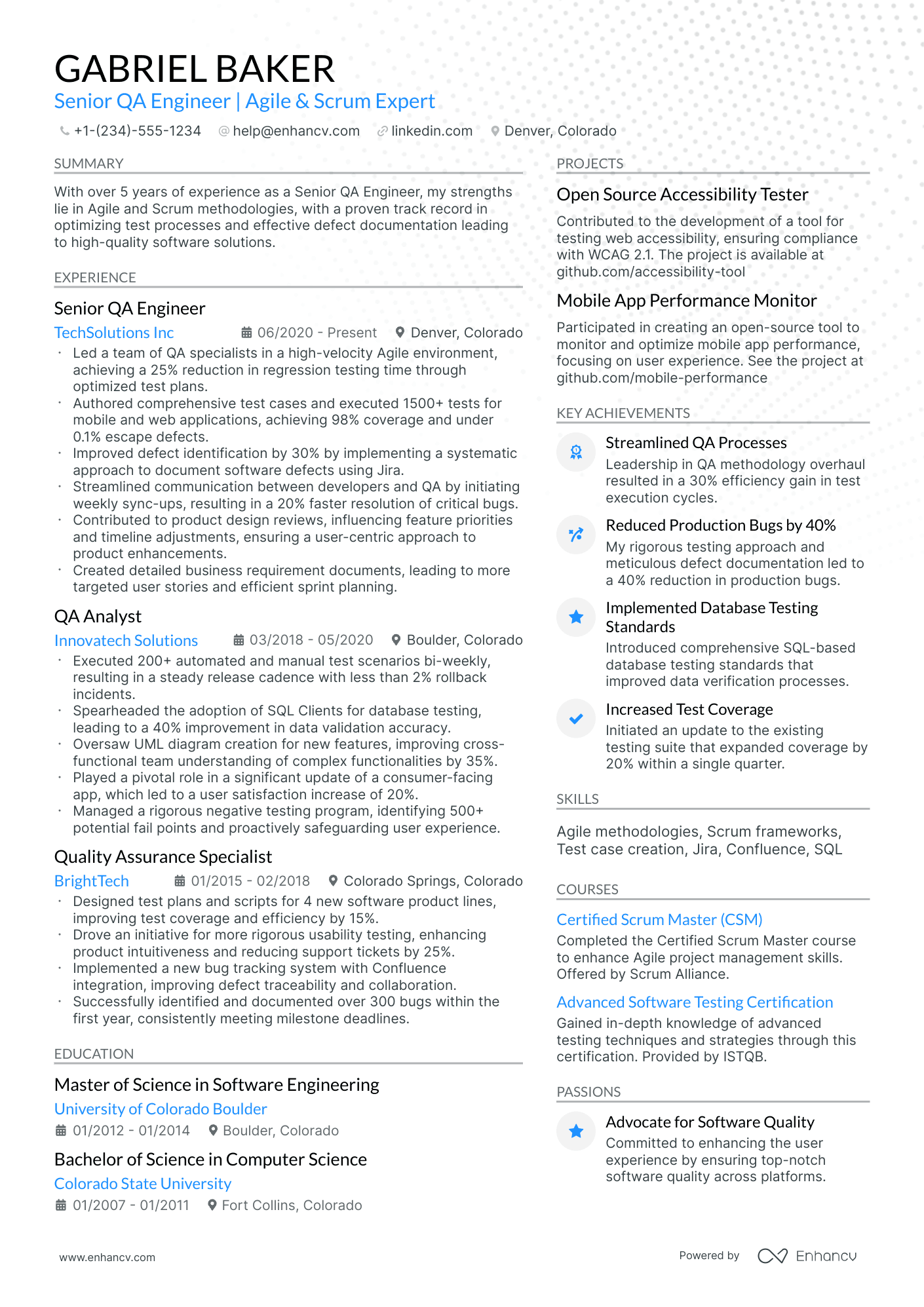 10 Software QA Engineer Resume Examples & Guide for 2026