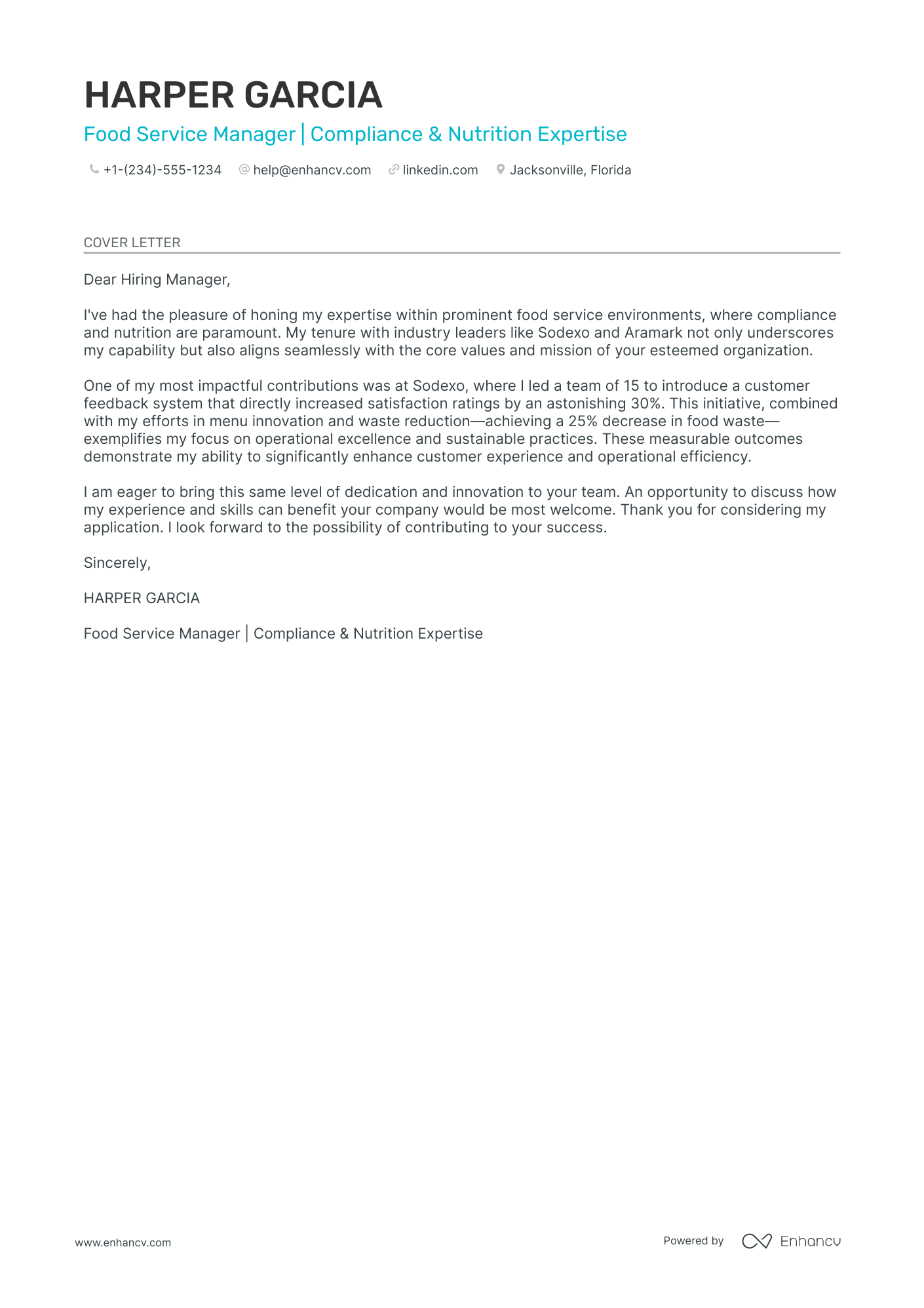 13 Professional Restaurant Manager Cover Letter Examples and Template ...
