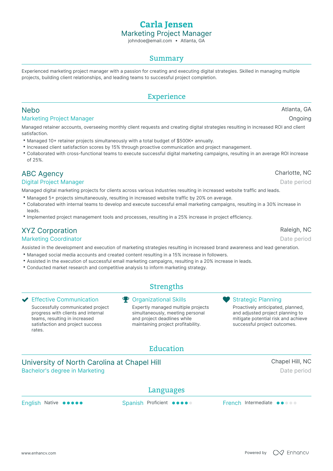 5 Marketing Project Manager Resume Examples & Guide for 2024