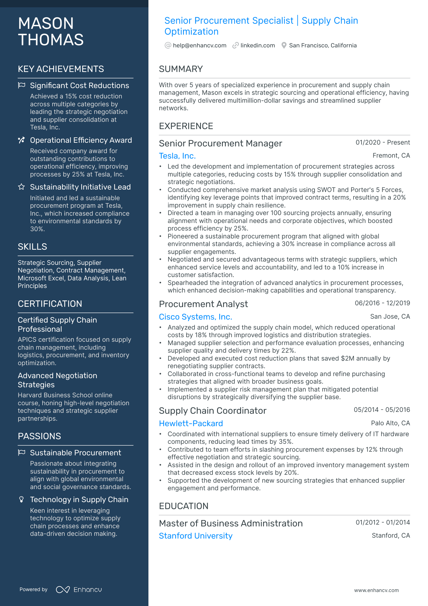 5 Procurement Manager Resume Examples & Guide for 2024