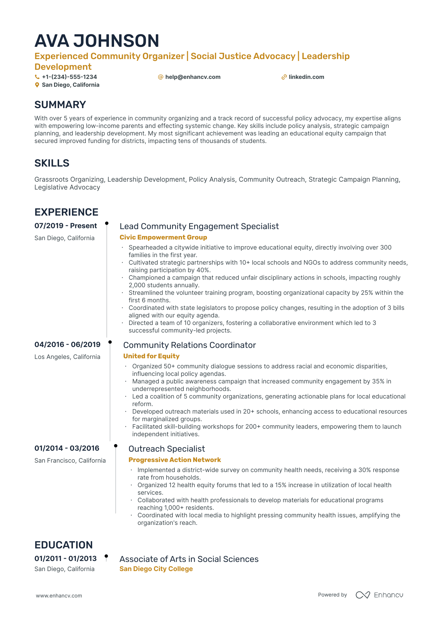 10 Community Organizer Resume Examples & Guide for 2026