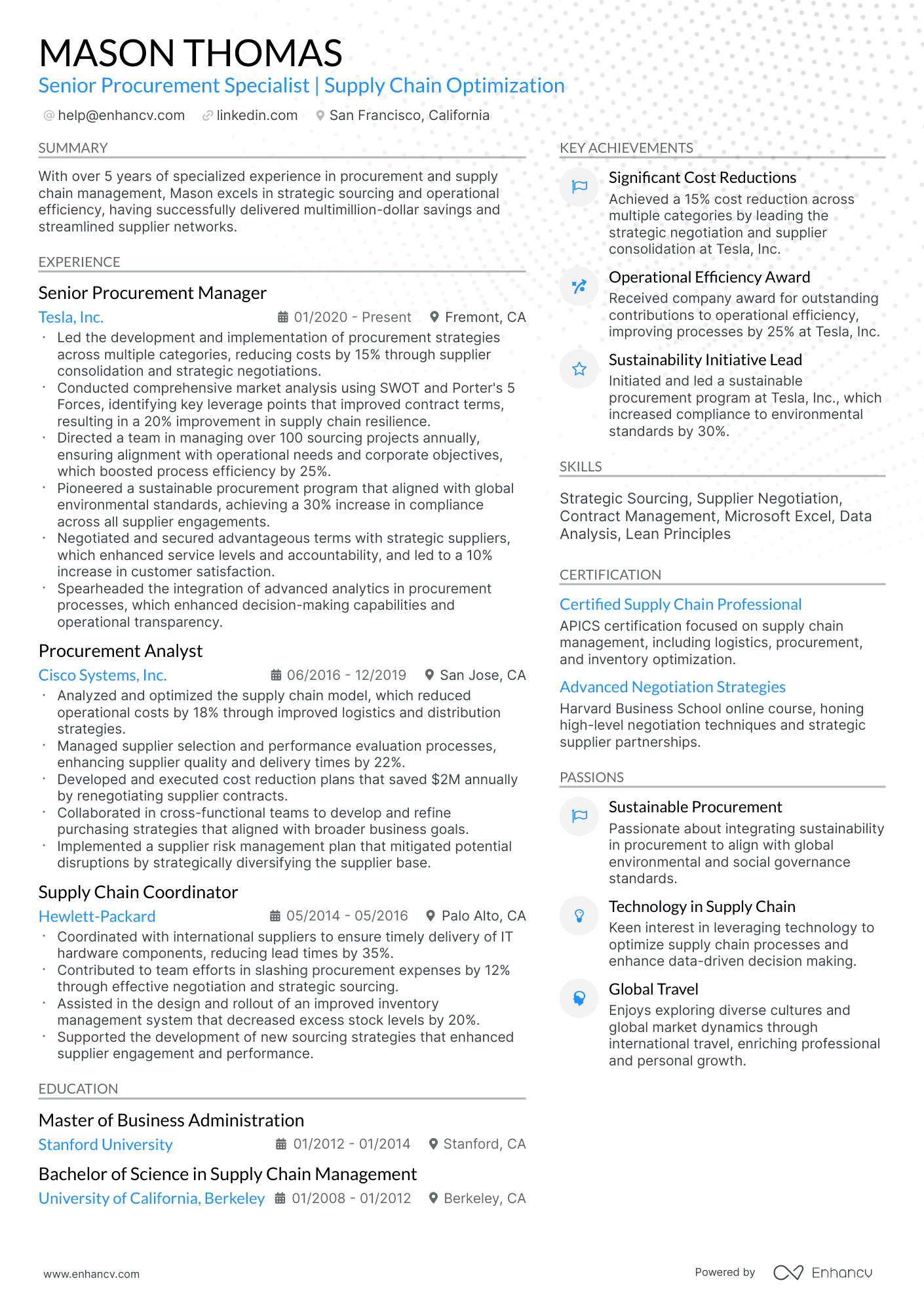 5 Procurement Manager Resume Examples & Guide for 2024