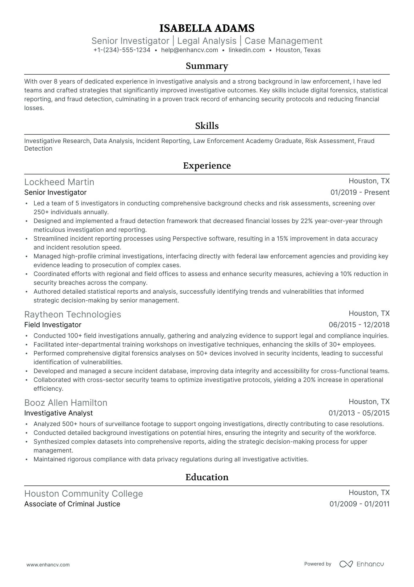 10 Investigator Resume Examples & Guide for 2026