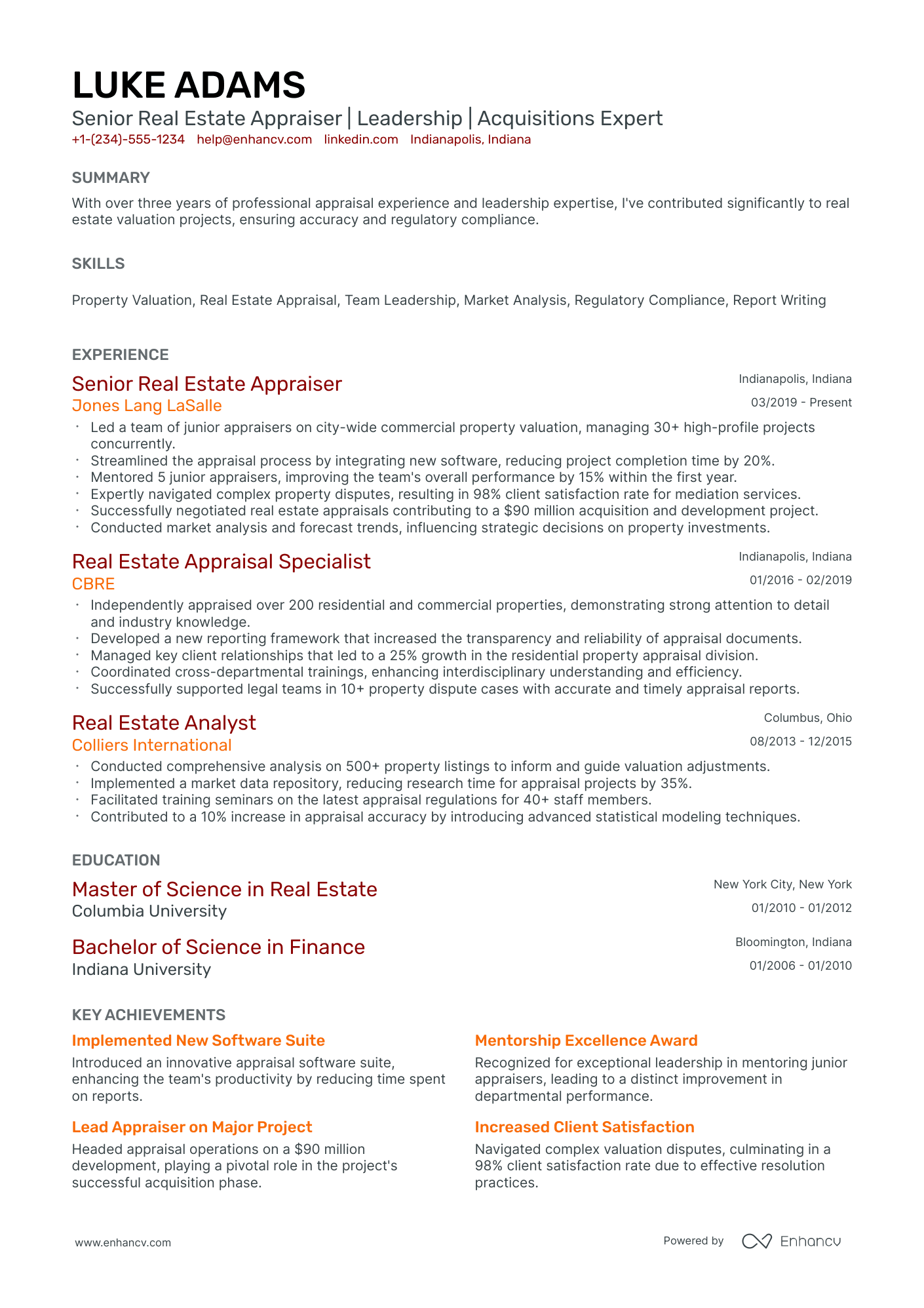 10 Real Estate Appraiser Resume Examples & Guide for 2026