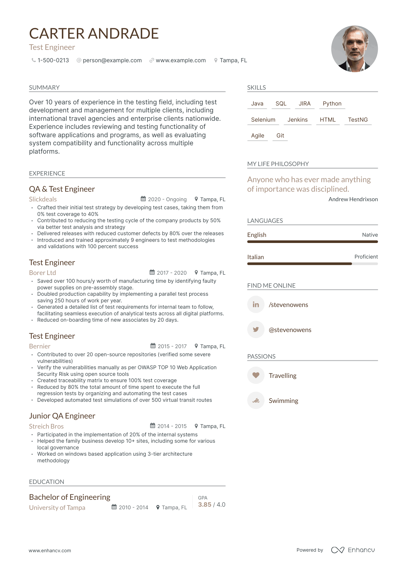 5 Test Engineer Resume Examples & Guide for 2024