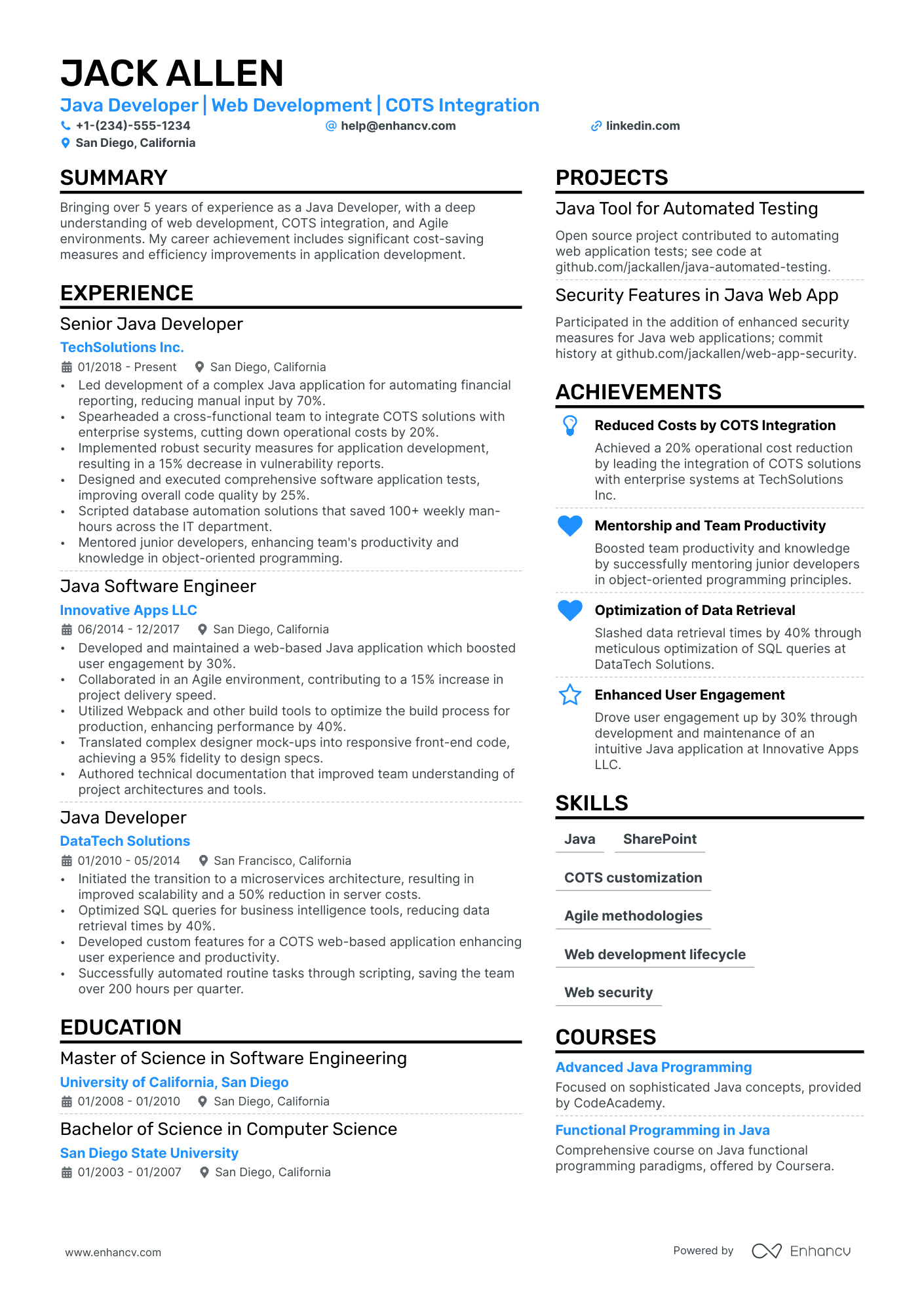 8 Java Developer Resume Examples & Guide for 2025