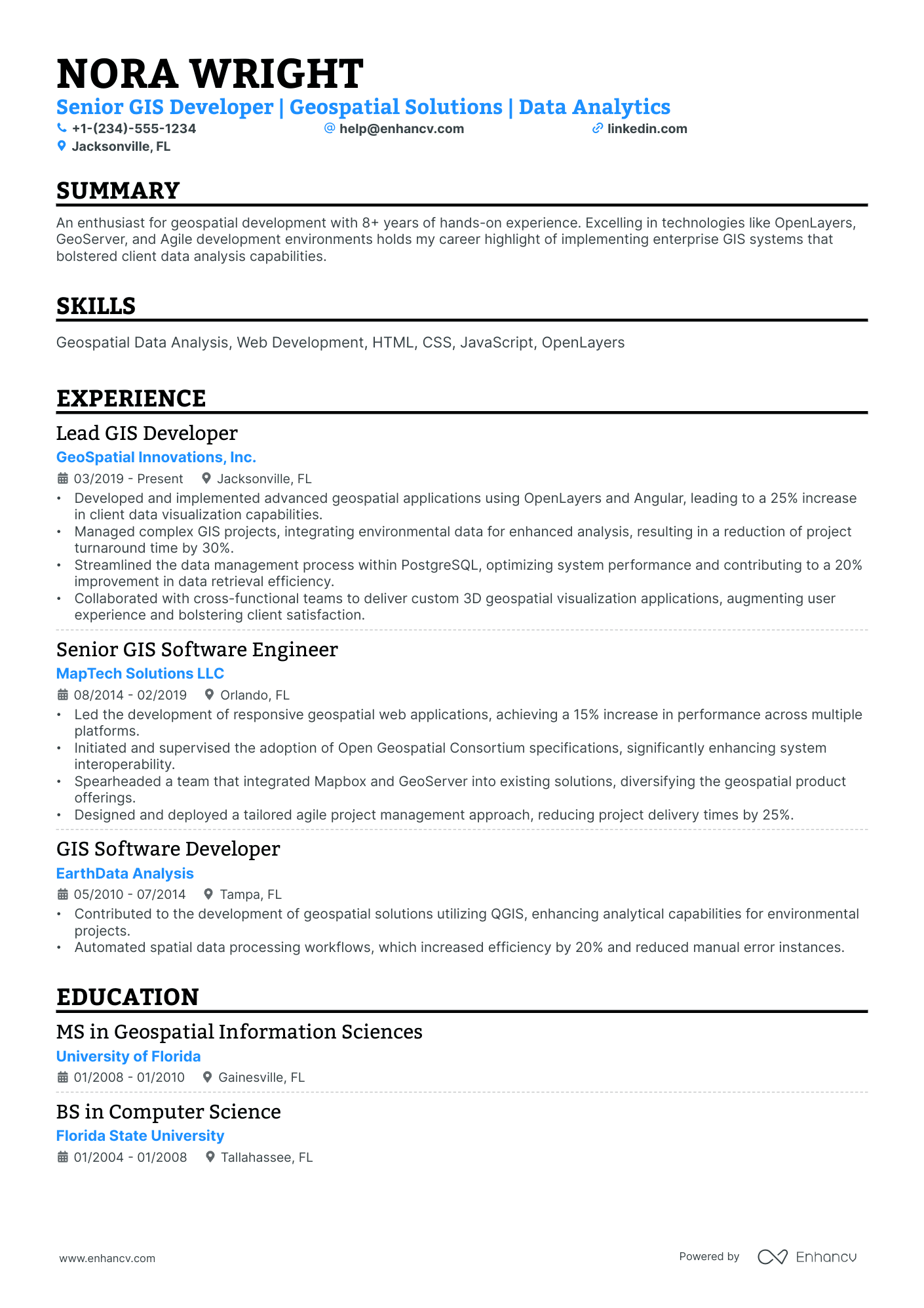10 GIS Developer Resume Examples & Guide for 2025