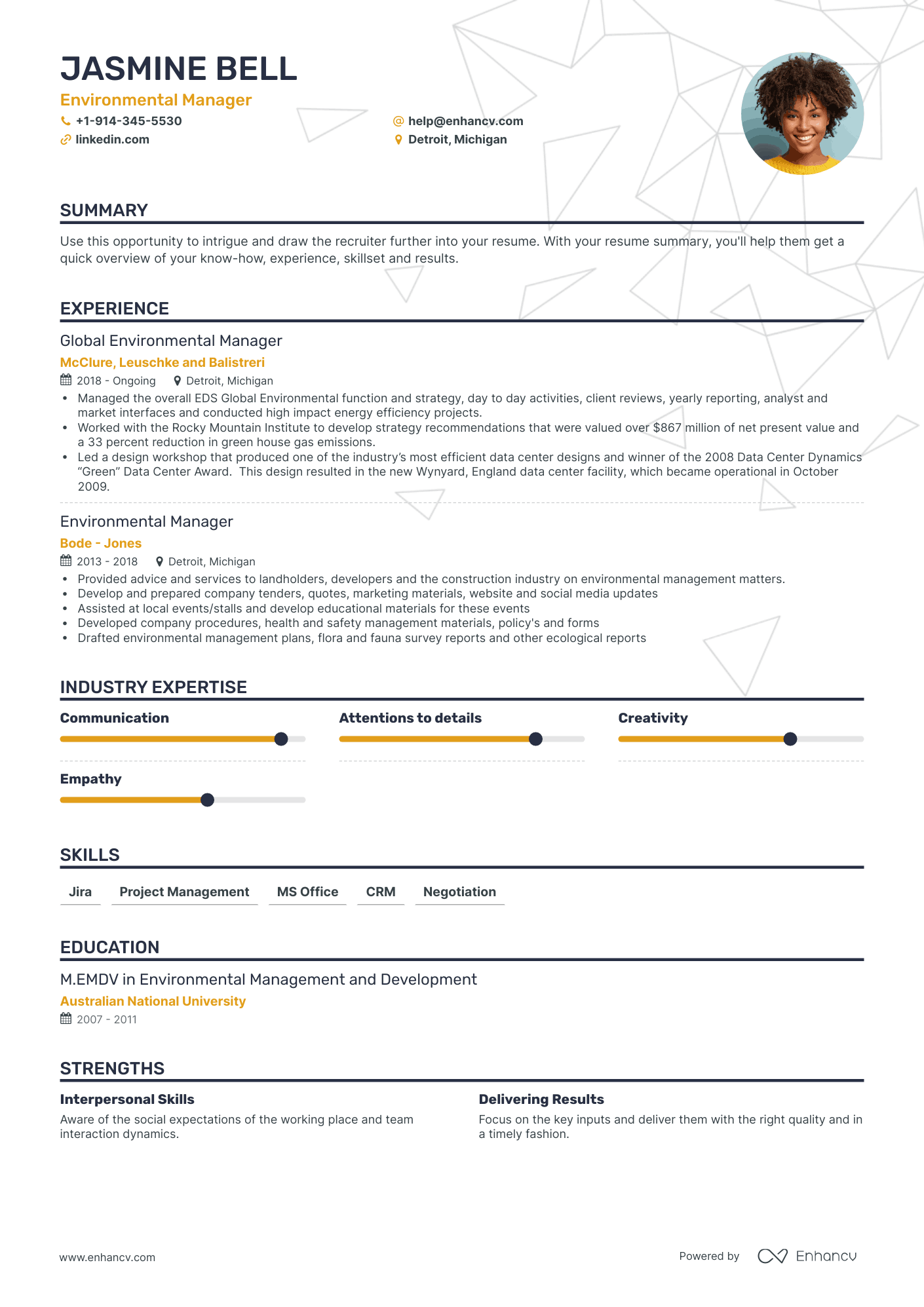 Environmental Manager Resume Examples & Guide for 2023 (Layout, Skills ...
