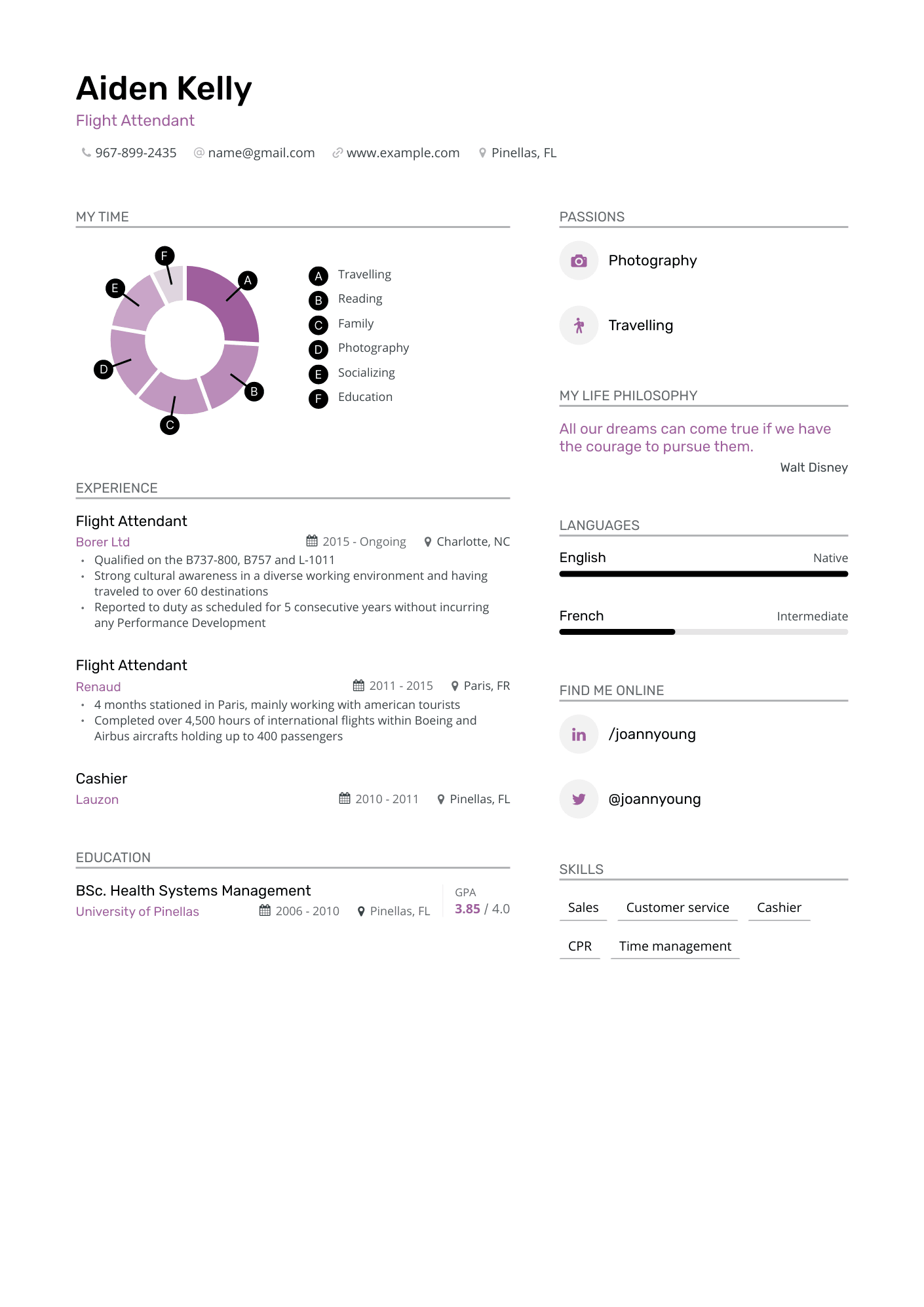 5 Flight Attendant Resume Examples & Guide for 2023