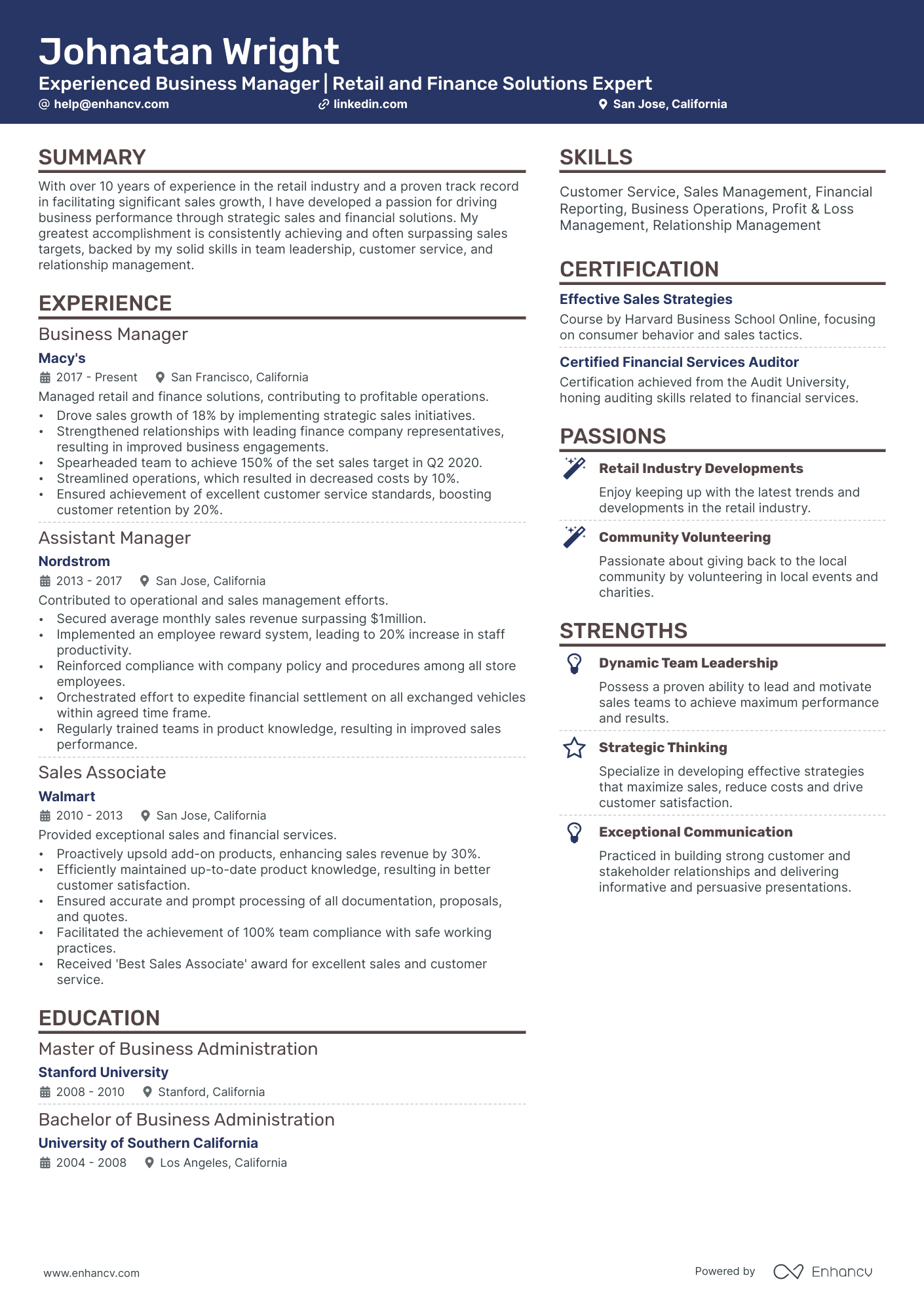 10 Business Manager Resume Examples & Guide for 2025
