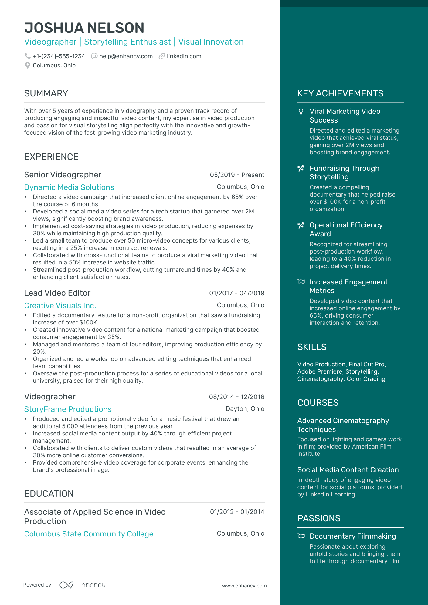 10 Freelance Videographer Resume Examples & Guide for 2026