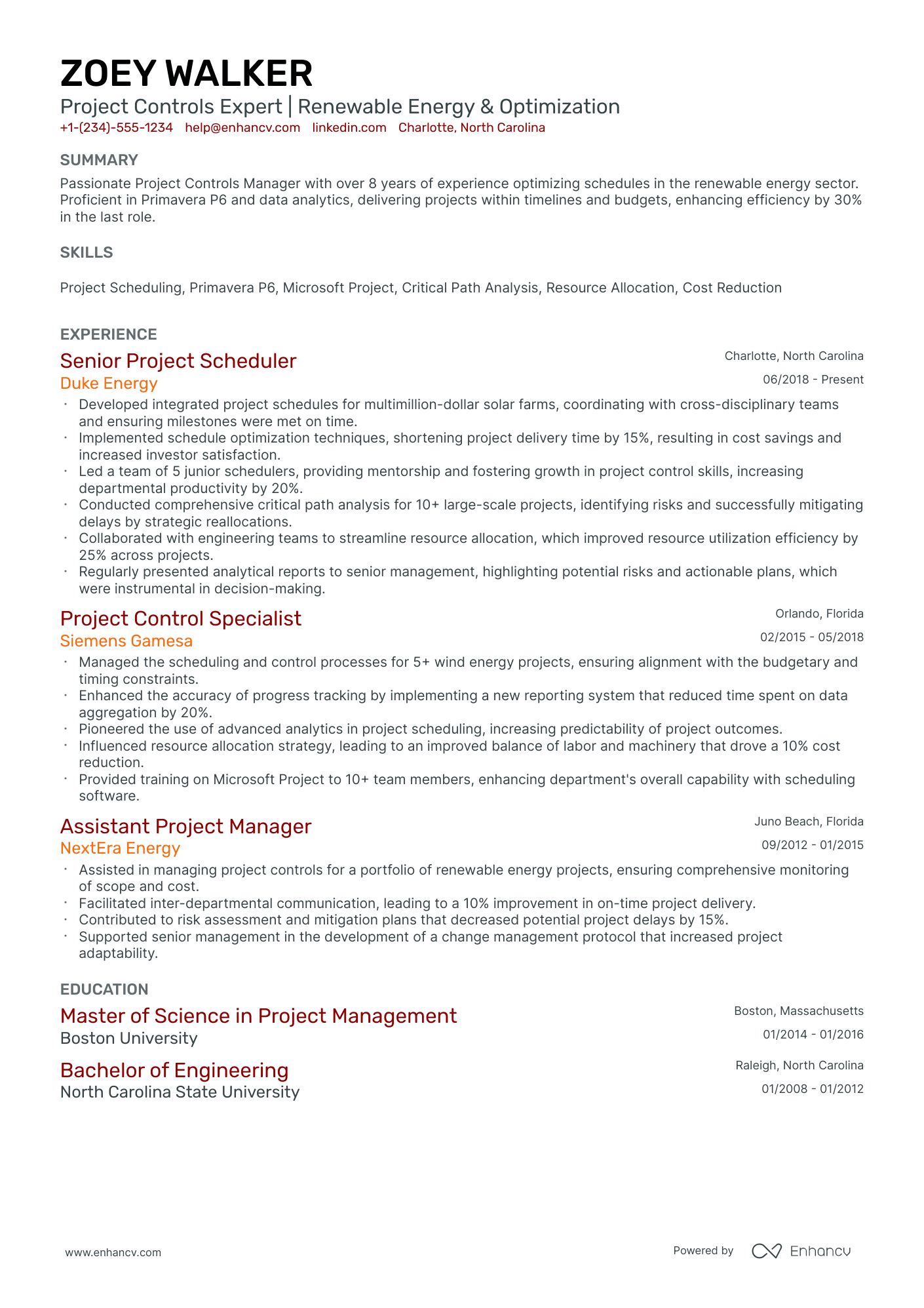 10 Project Controls Manager Resume Examples & Guide for 2026