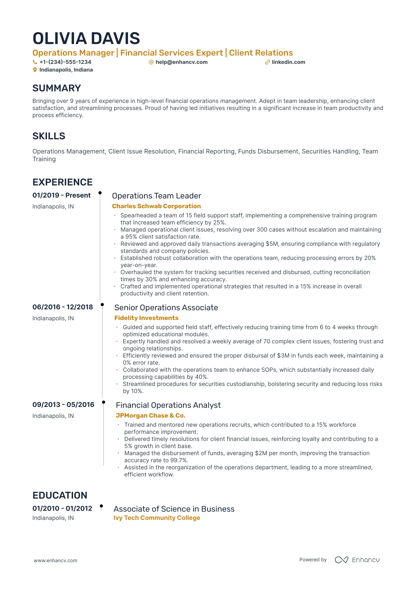 10 Assistant Operations Manager Resume Examples & Guide for 2026