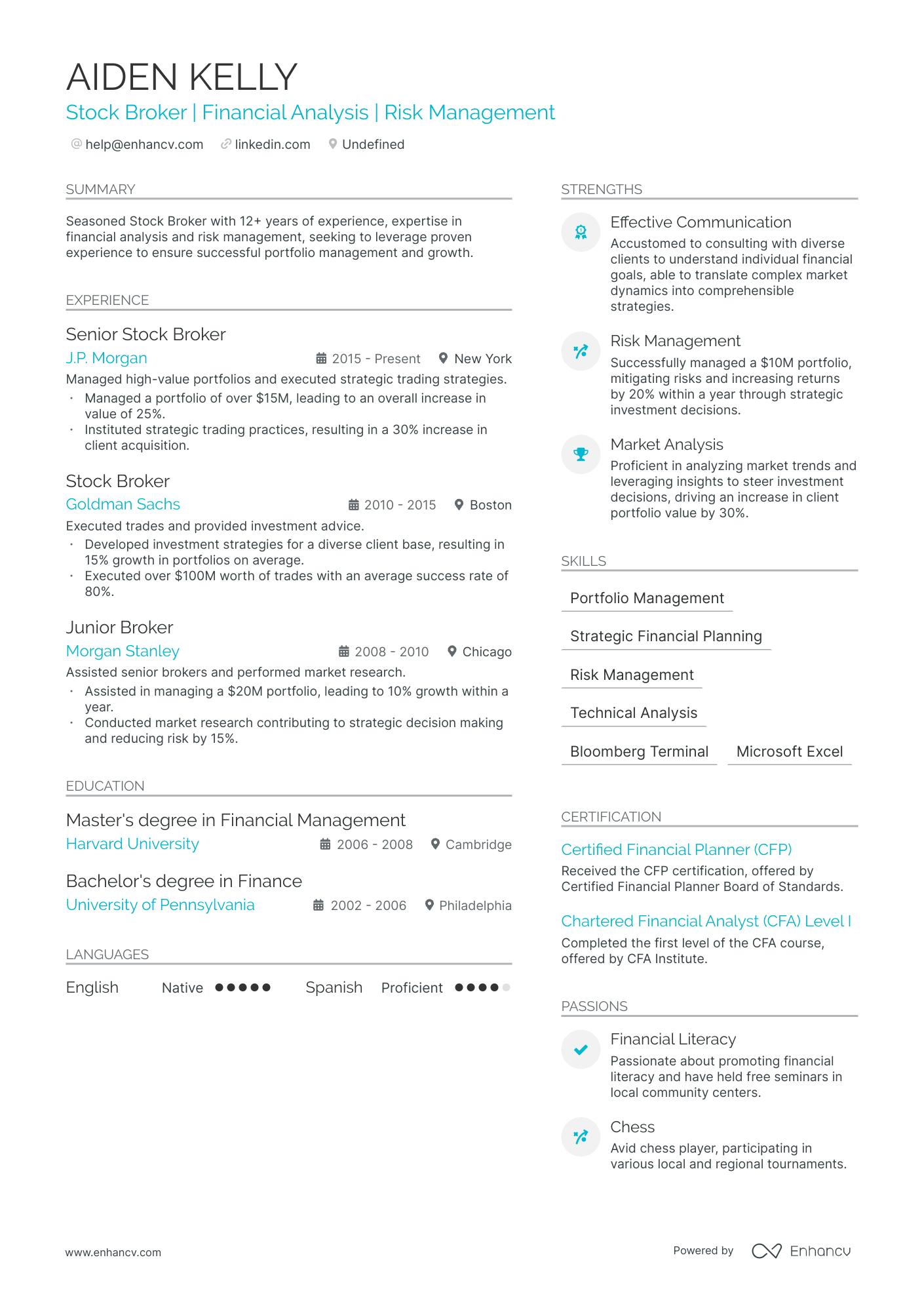 5 Stock Broker Resume Examples & Guide for 2024