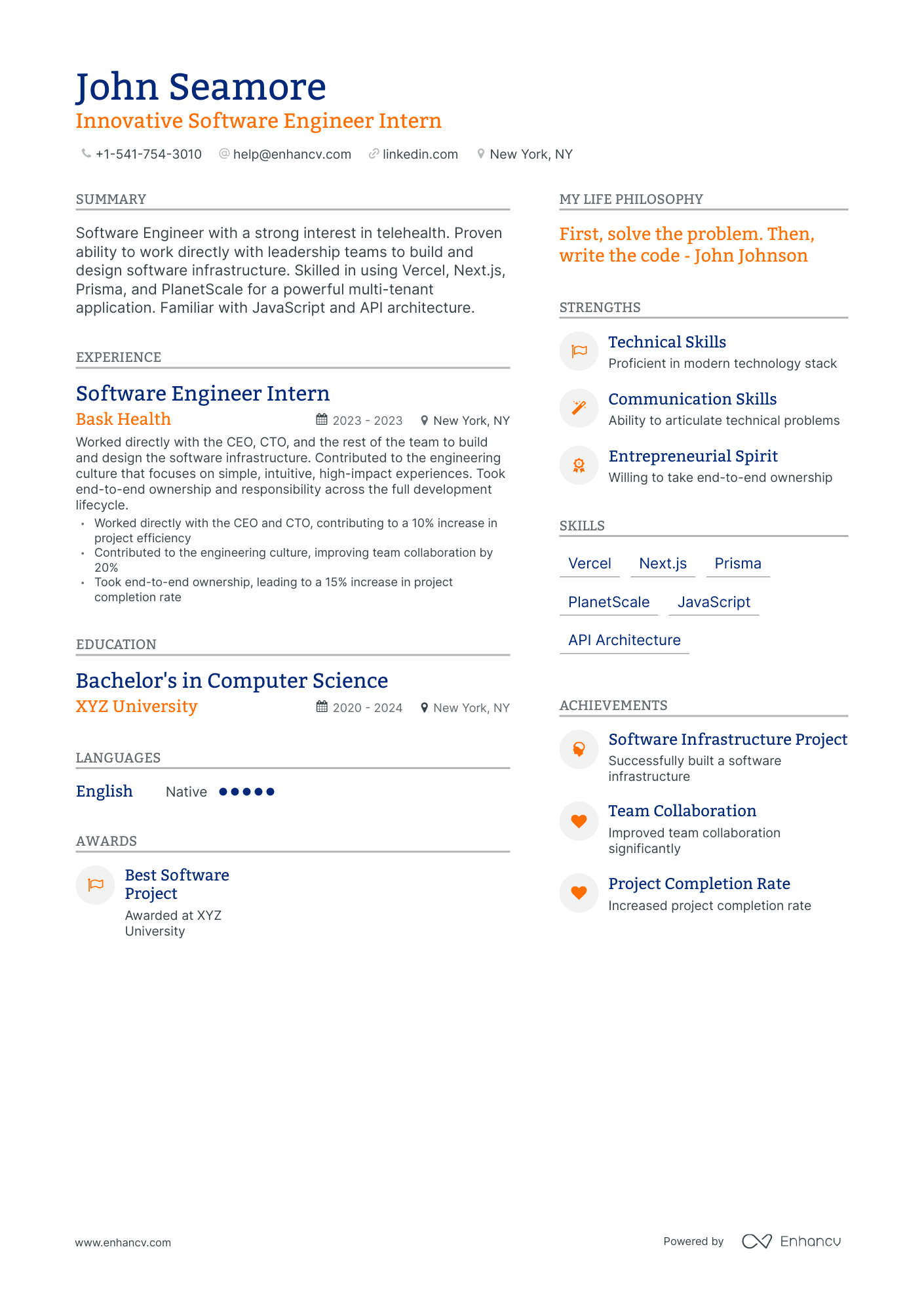 5 Software Engineer Intern Resume Examples & Guide for 2023