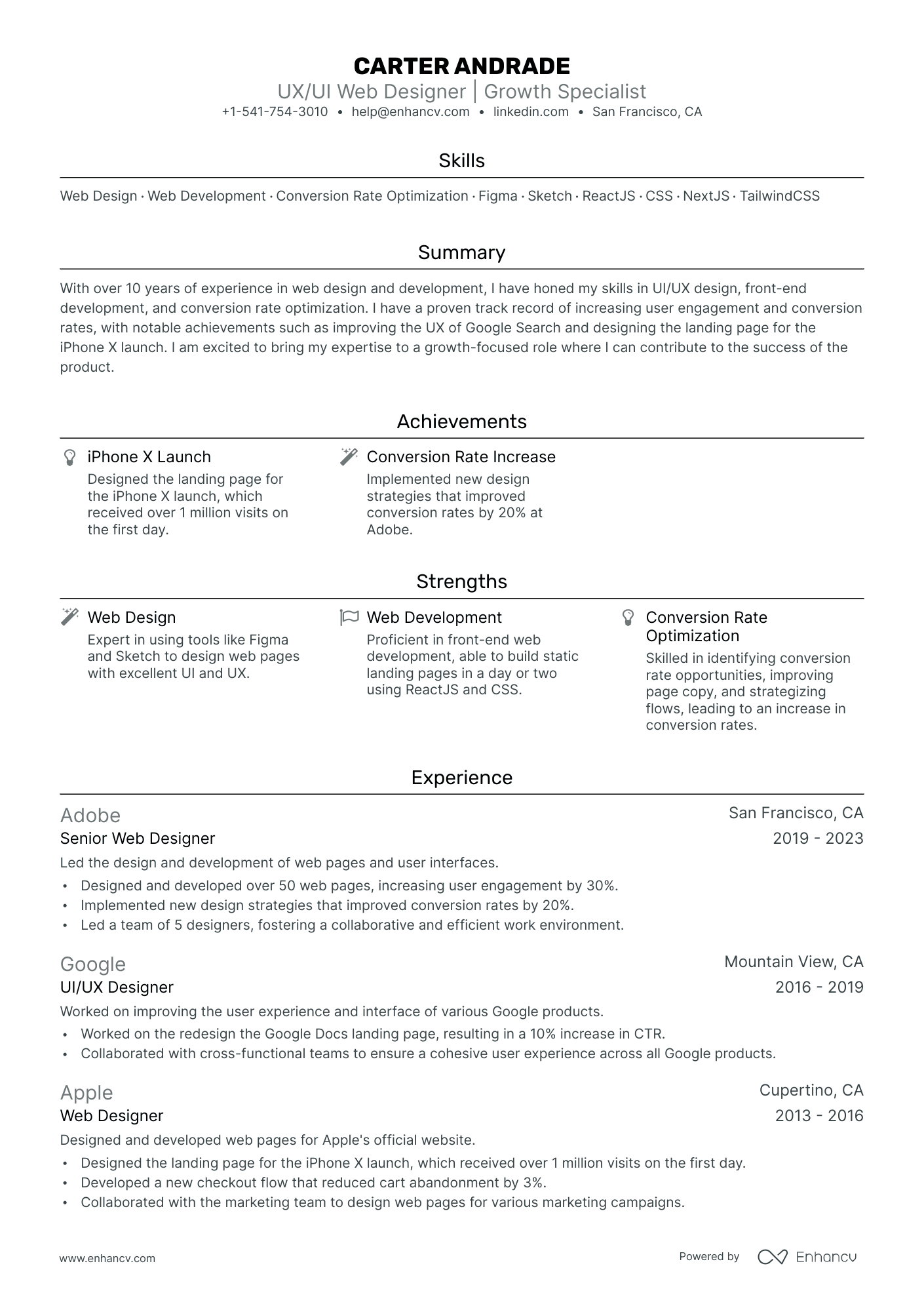 5 Web Designer Resume Examples & Guide for 2025