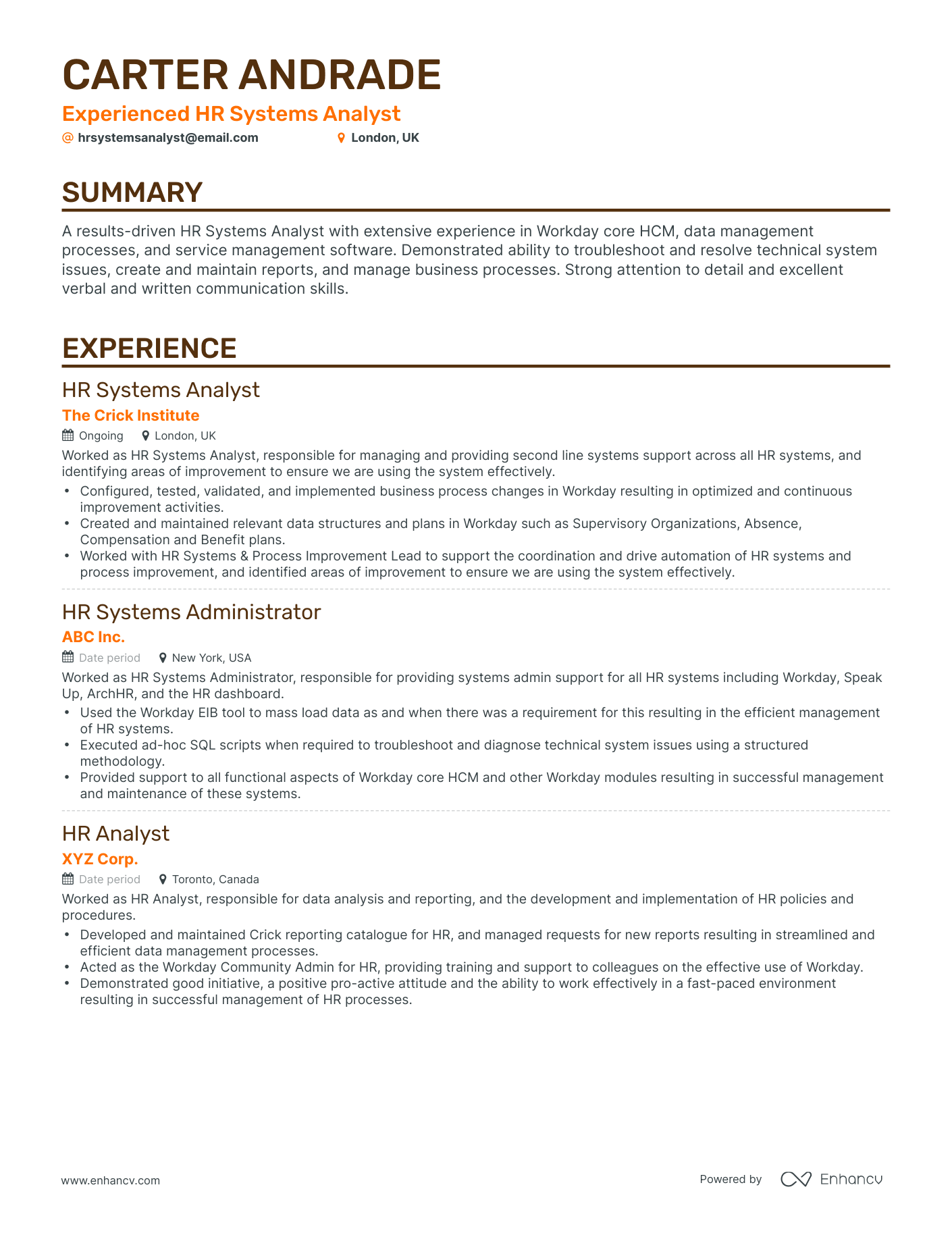 5 HR Analyst Resume Examples & Guide for 2024